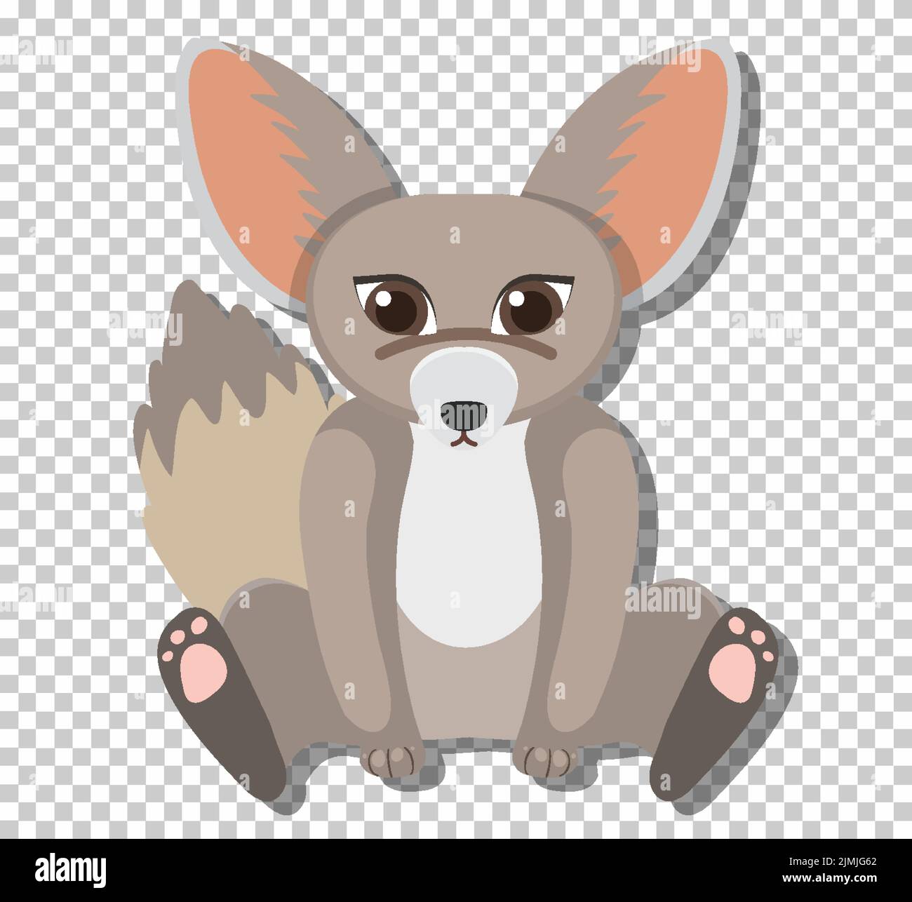 Cute fennec fox in flat cartoon style illustration Stock Vector Image ...