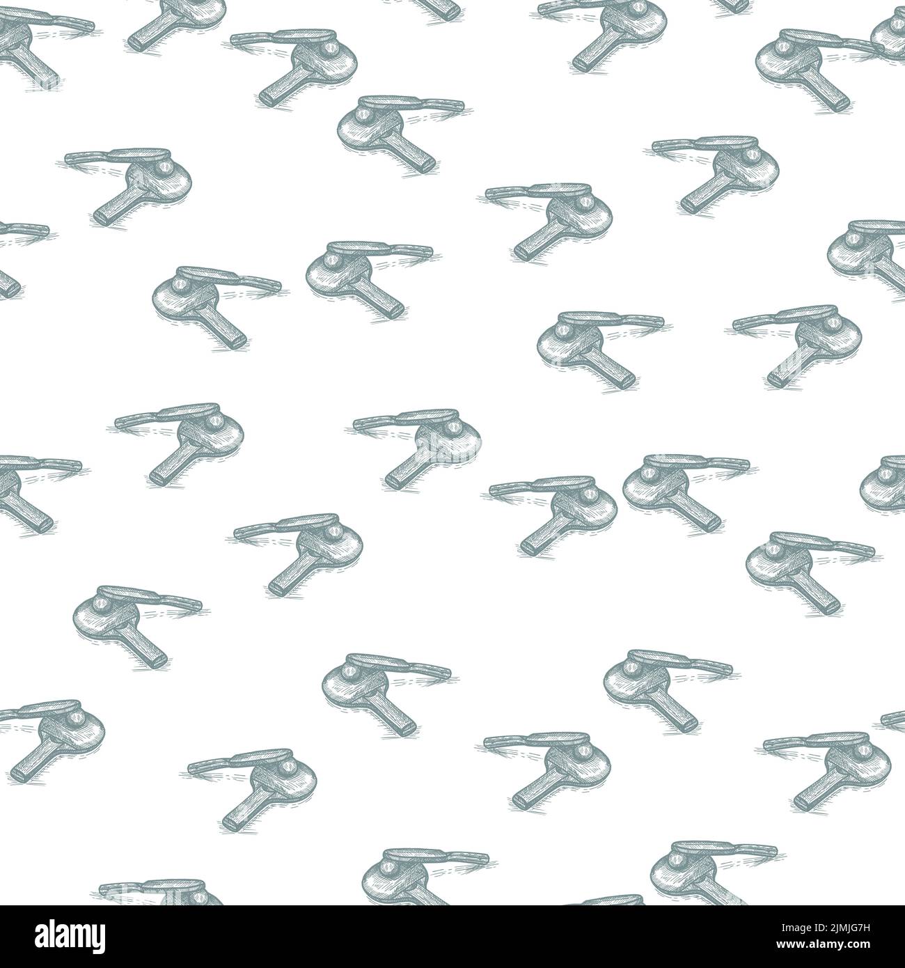 Ping pong racket engraved seamless pattern. Vintage sport elements for ...