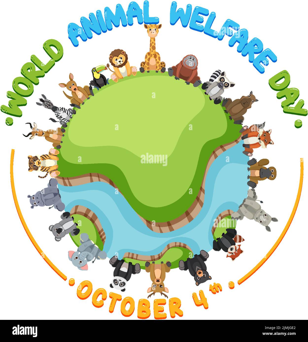 World Animal Welfare Day Concept Vector illustration Stock Vector Image ...