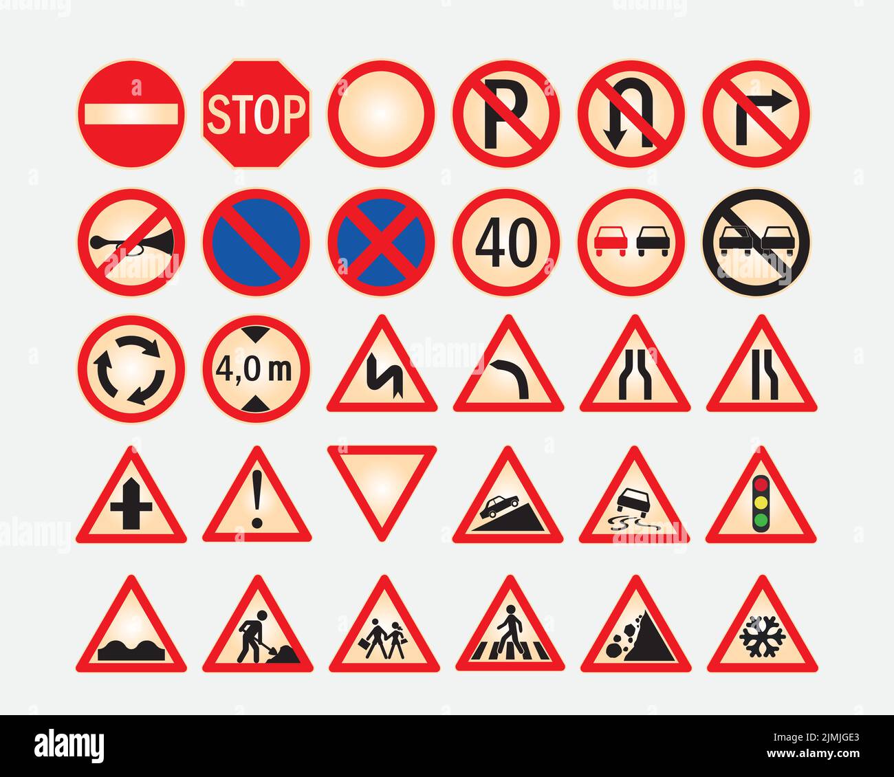 Vector set of Traffic and road signs. Vector illustration Stock Vector ...