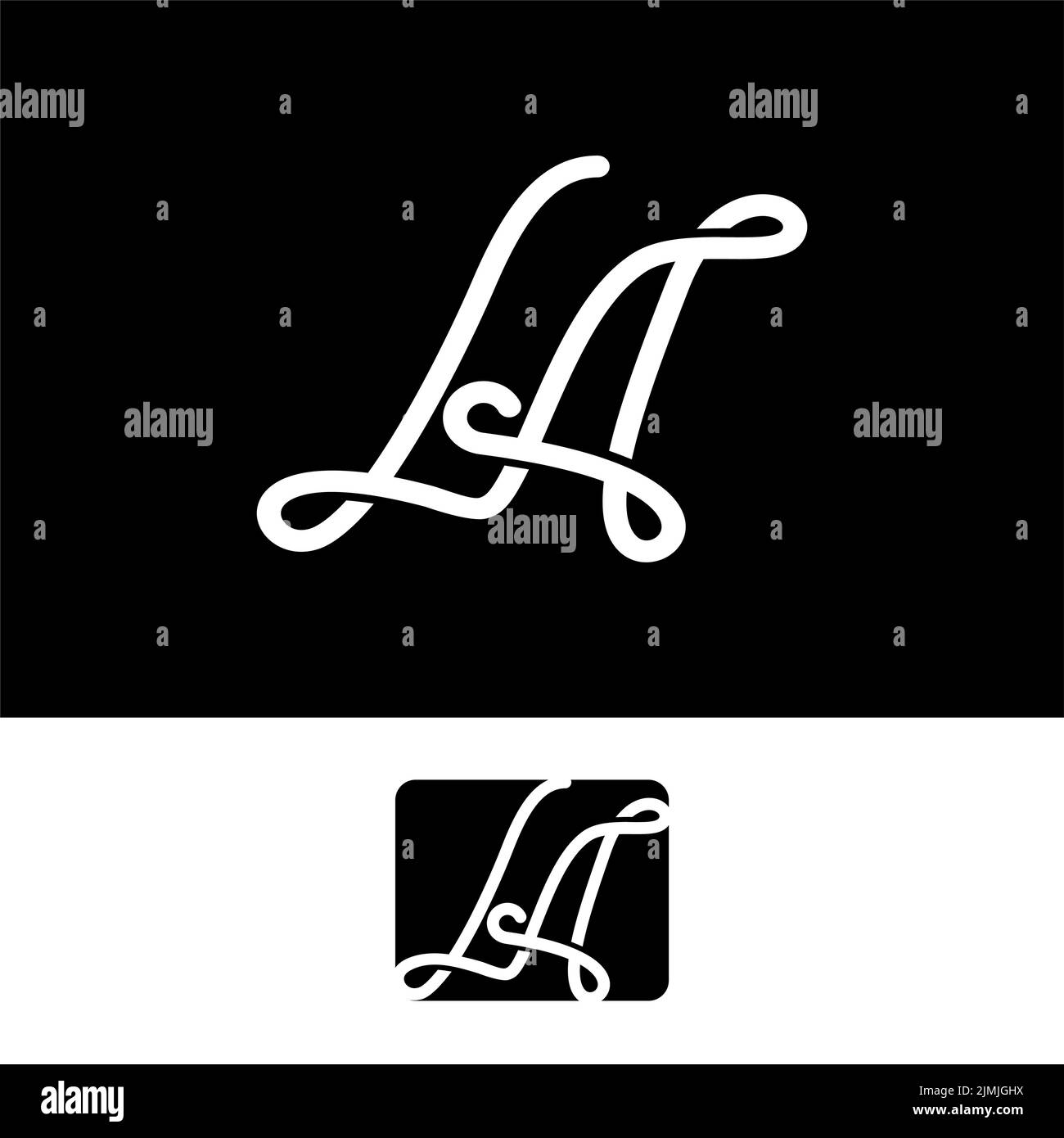 Monogram Initials LA Beauty Lettering logo design inspiration Stock ...