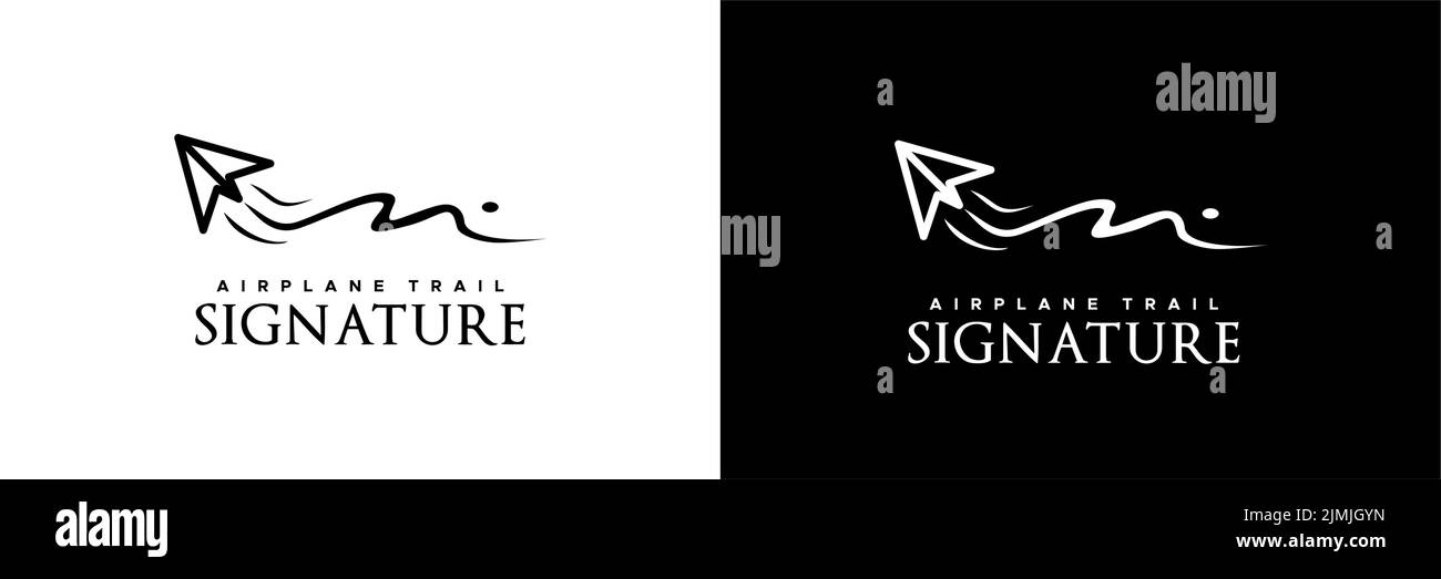 Paper Plane aircraft trail Signature Icon Logo Design Stock Vector ...