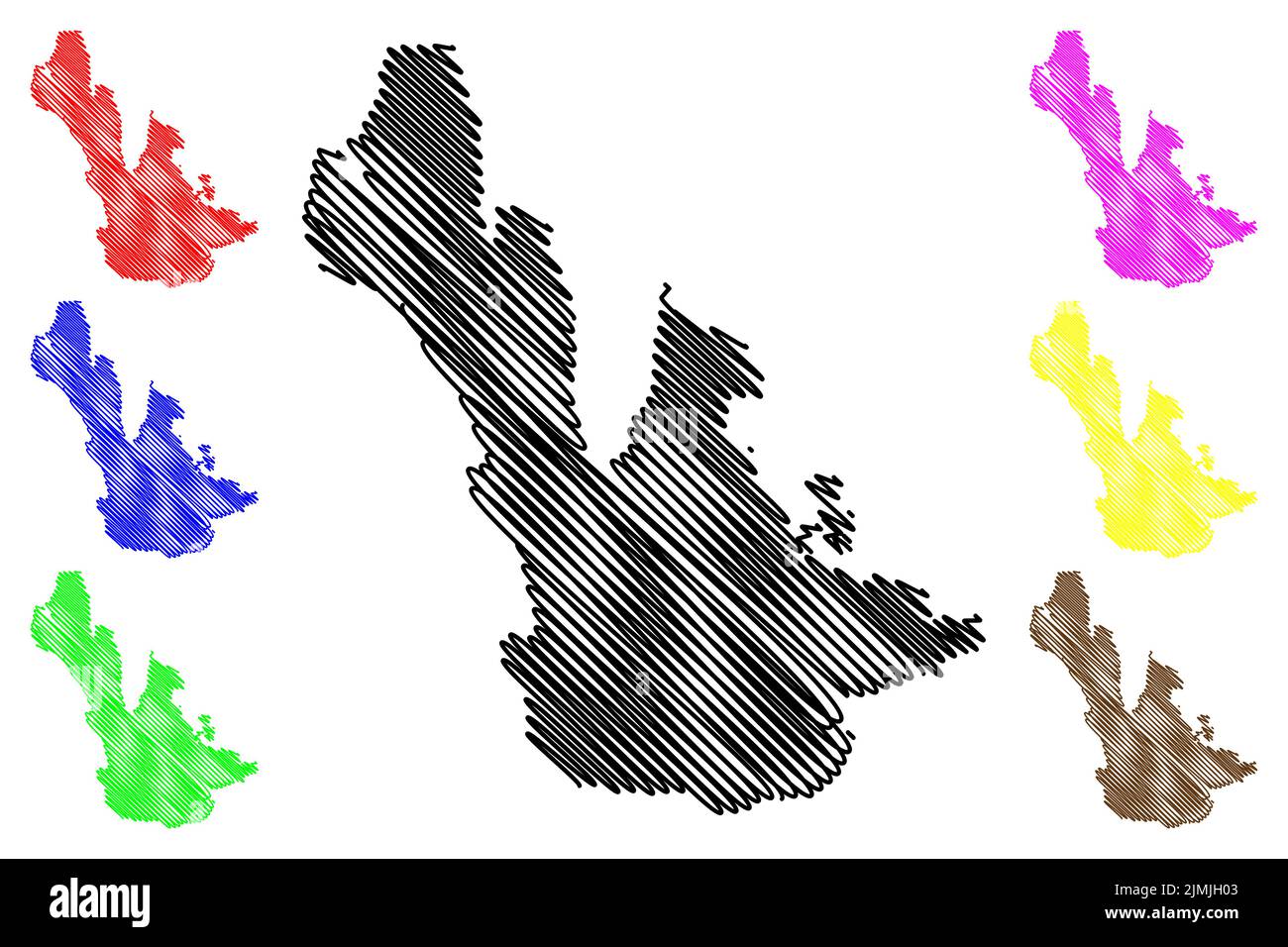 Vanna island (Kingdom of Norway, Troms) map vector illustration ...
