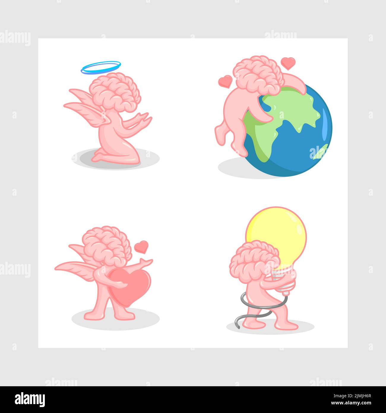 A vector design of a set of a brain with hands and legs Stock Vector ...