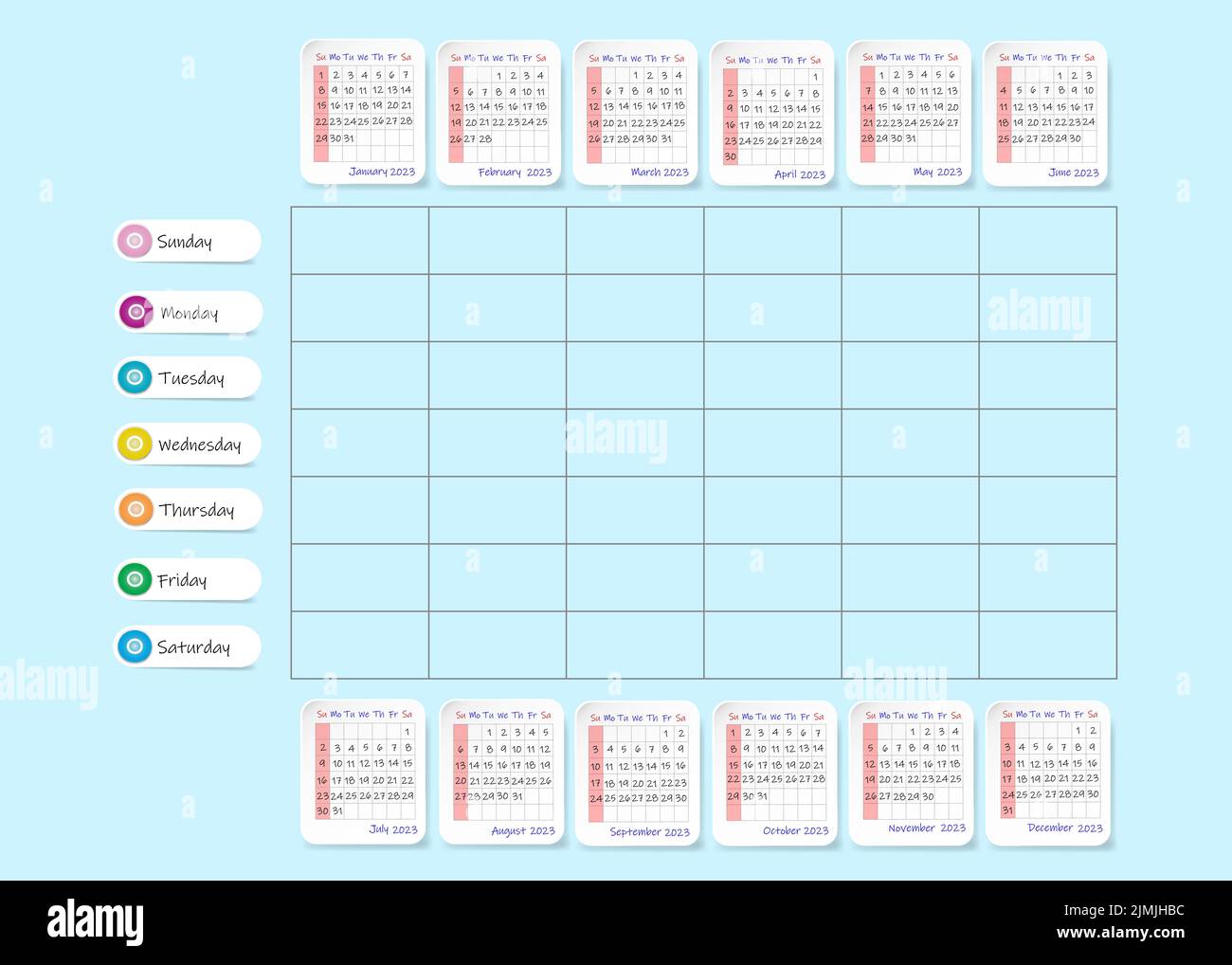 2023 calendar personal planner Stock Vector Images - Alamy