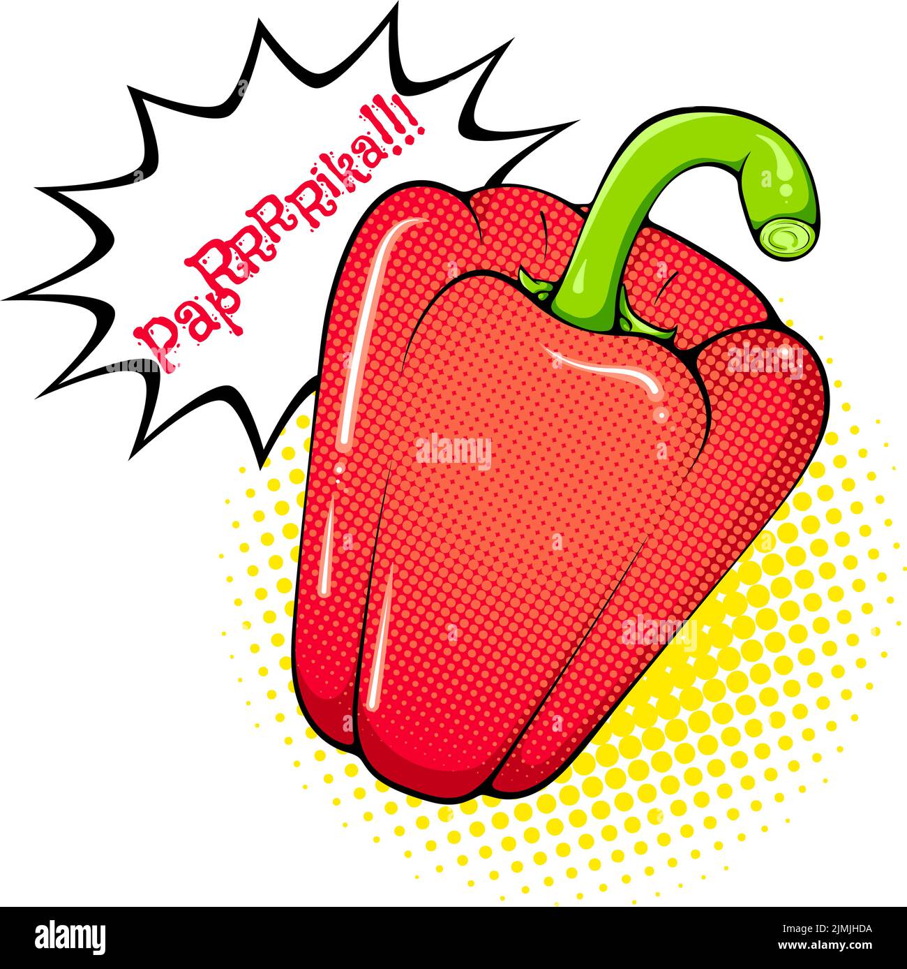 Whole red paprika Pop Art style sticker Stock Vector Image & Art - Alamy