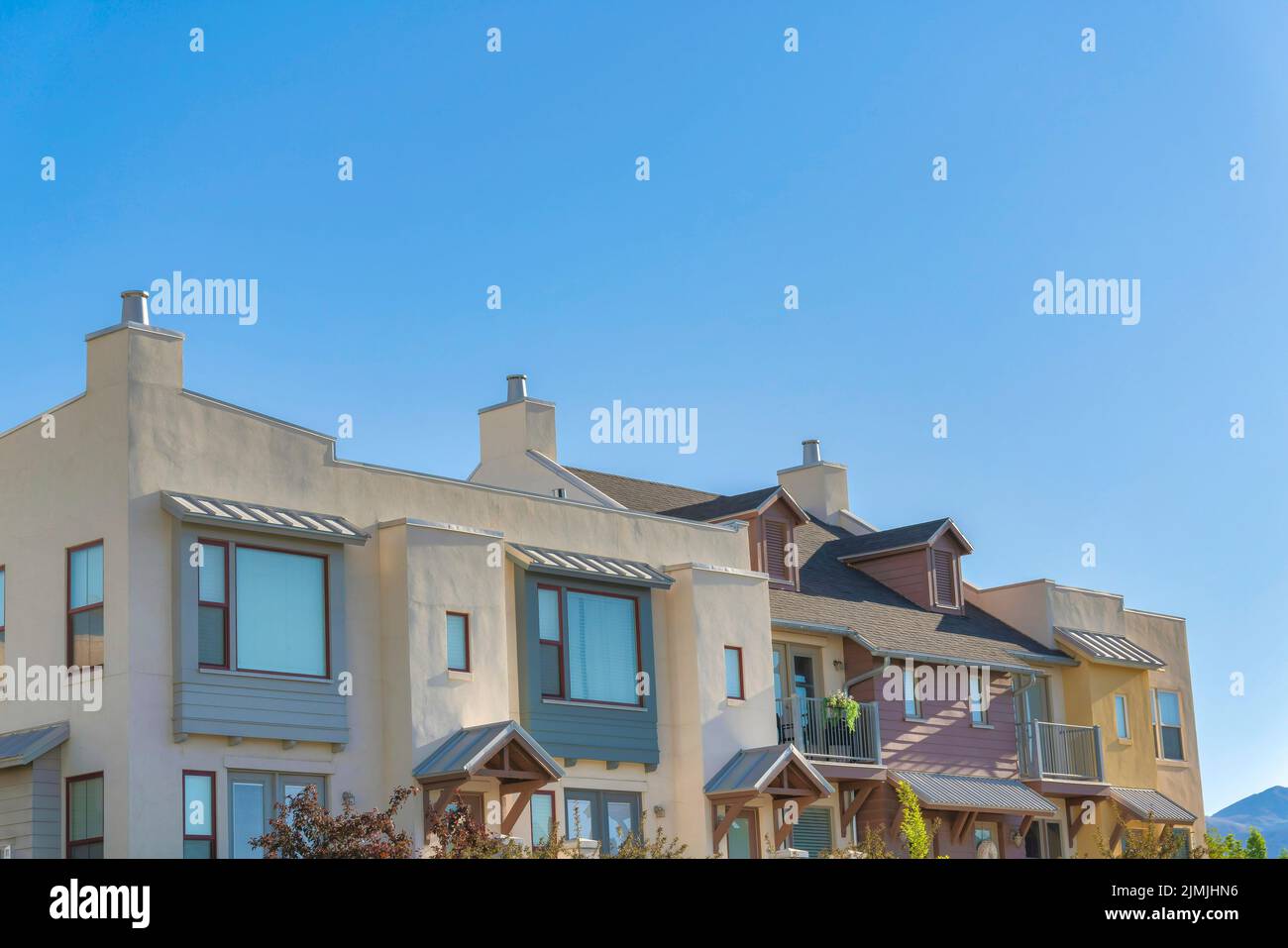Complex apartment buildings with colorful exterior at Daybreak in South ...