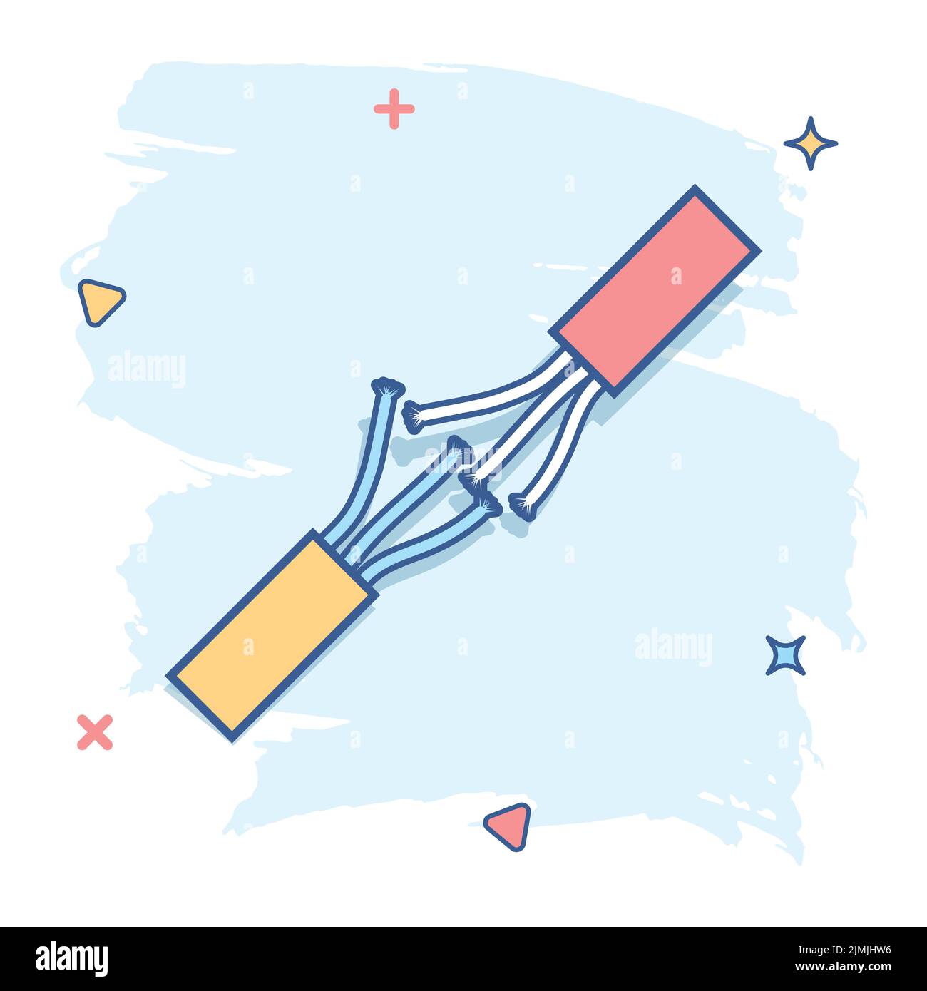 Vector cartoon electric plug sign icon in comic style. Power plug sign ...