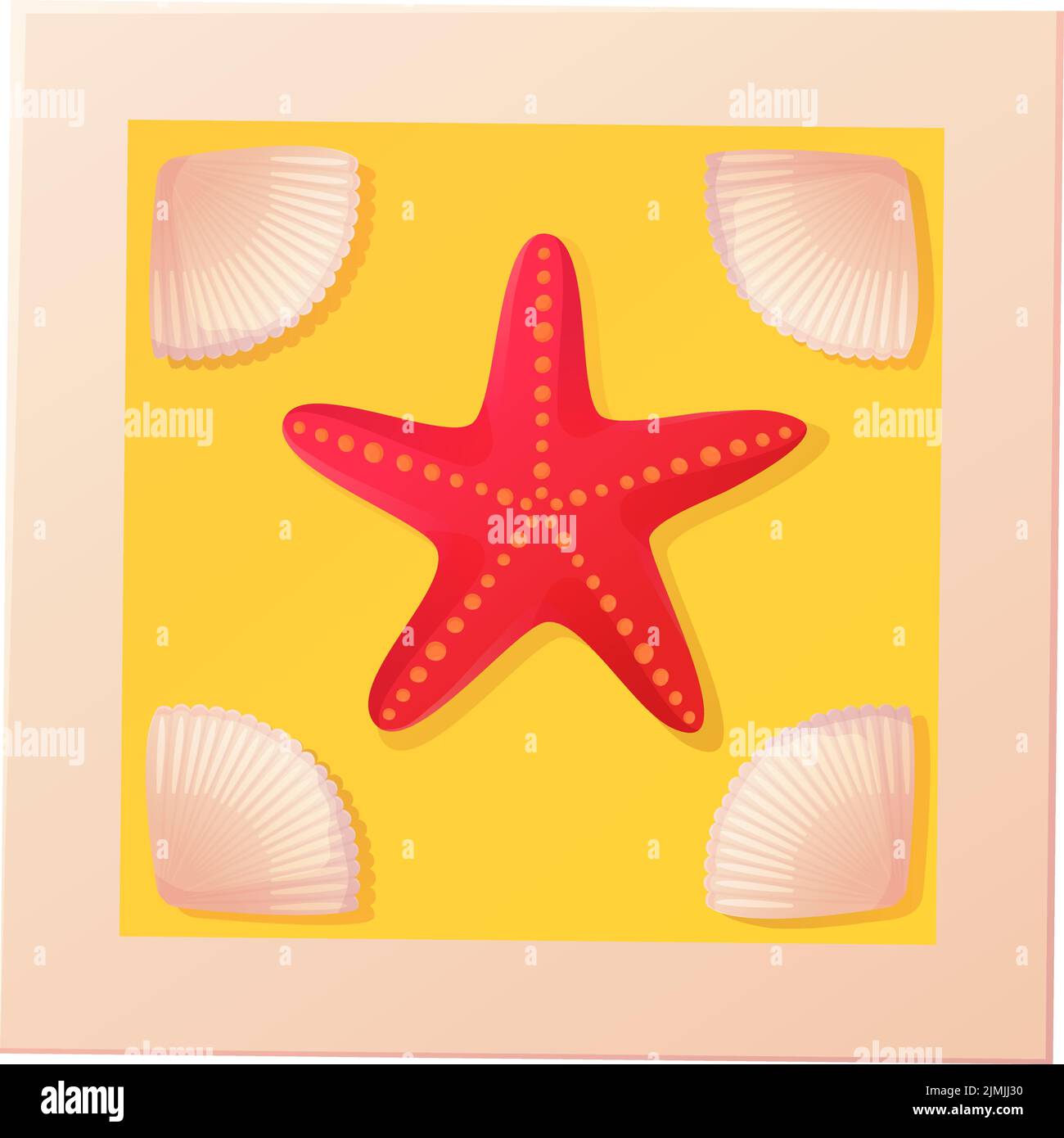 Photo of Red starfish seashell. Beach clipart,ocean star element ...