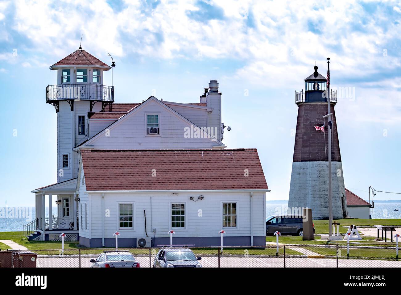 Beavertail Lighthouse Conacicut Island Jamestown, Rhode Island Stock ...