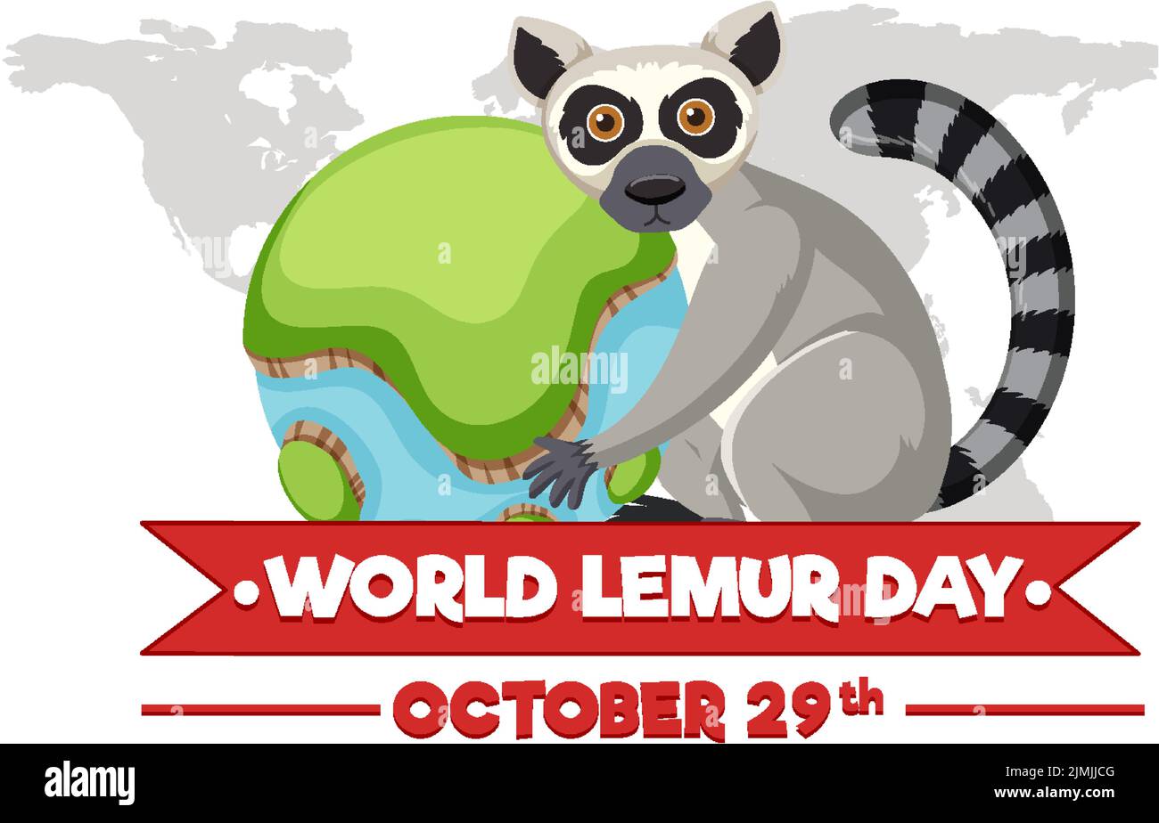 World Lemur Day Banner Design illustration Stock Vector Image & Art - Alamy