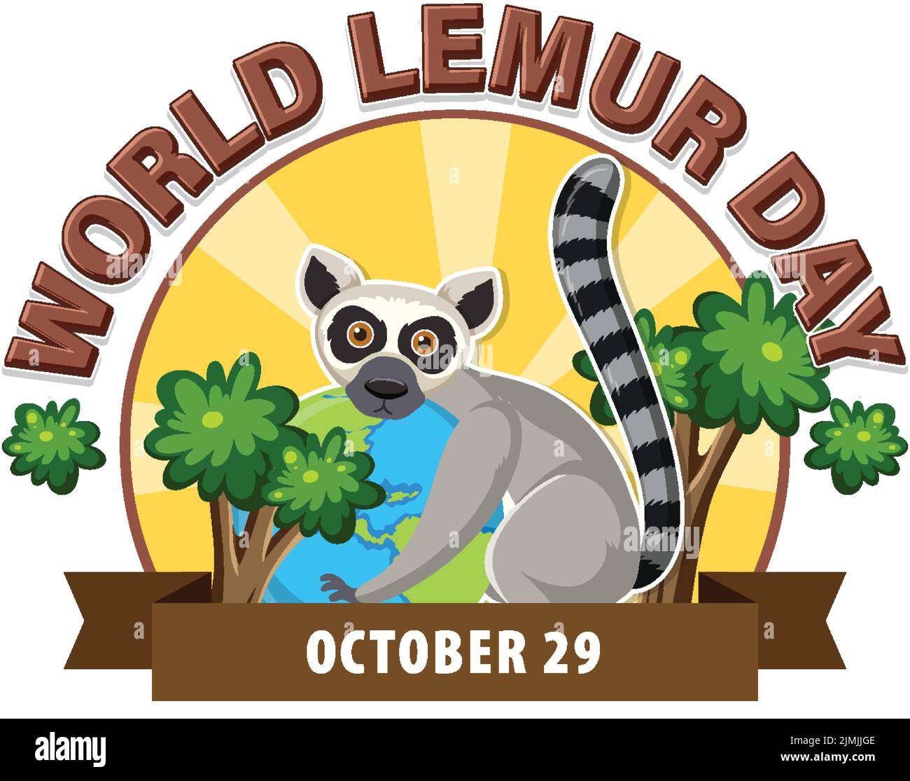 World Lemur Day Poster Design illustration Stock Vector Image & Art - Alamy