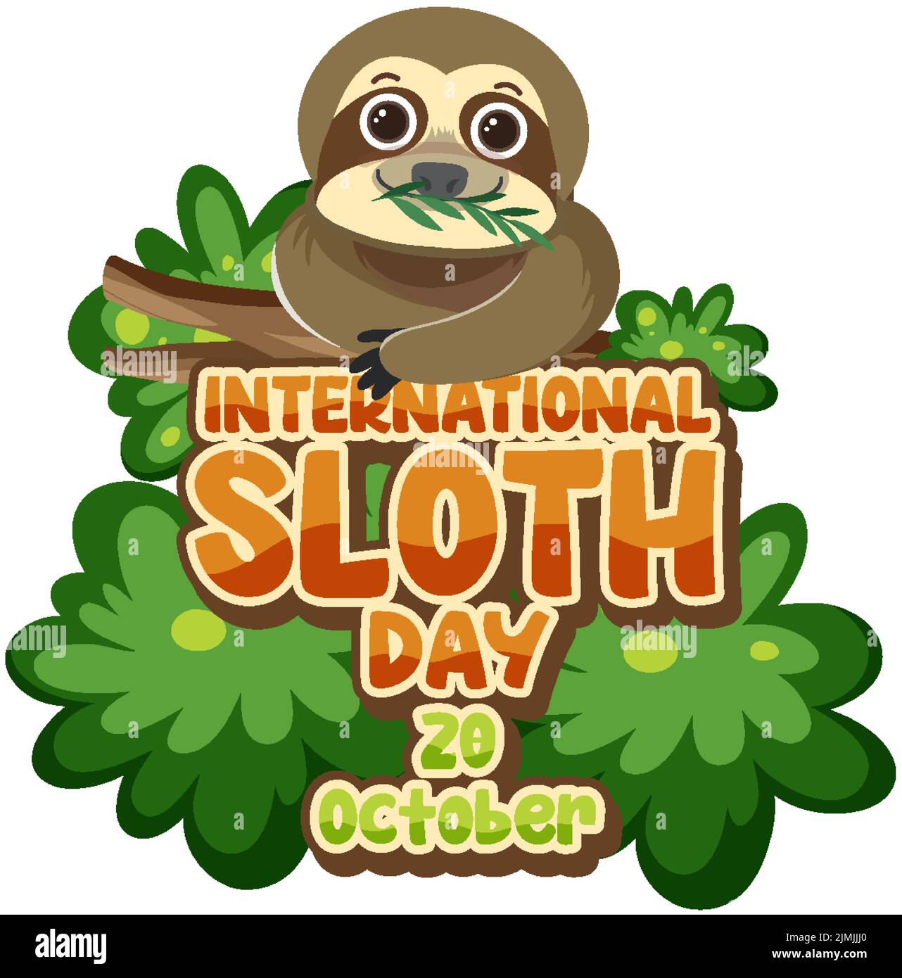 International sloth day banner concept vector illustration Stock Vector ...