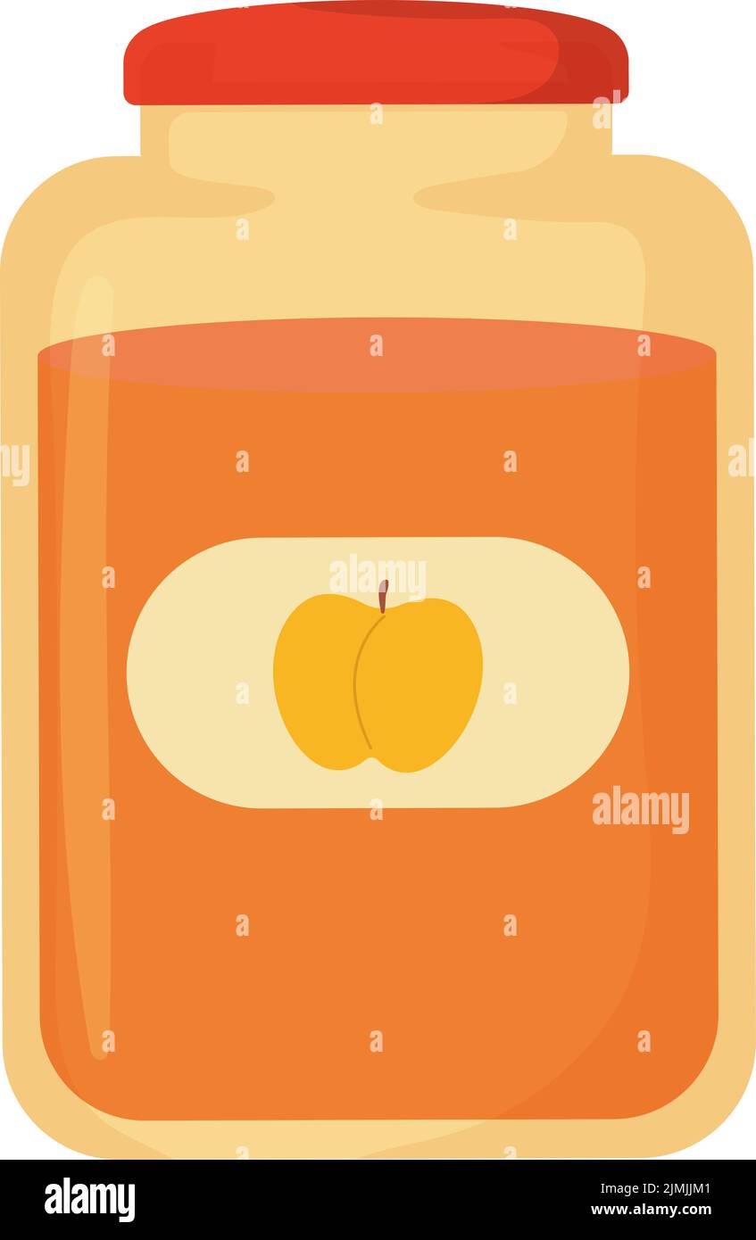 Apricot or peach jam in jar. Stock vector illustration isolated on a ...