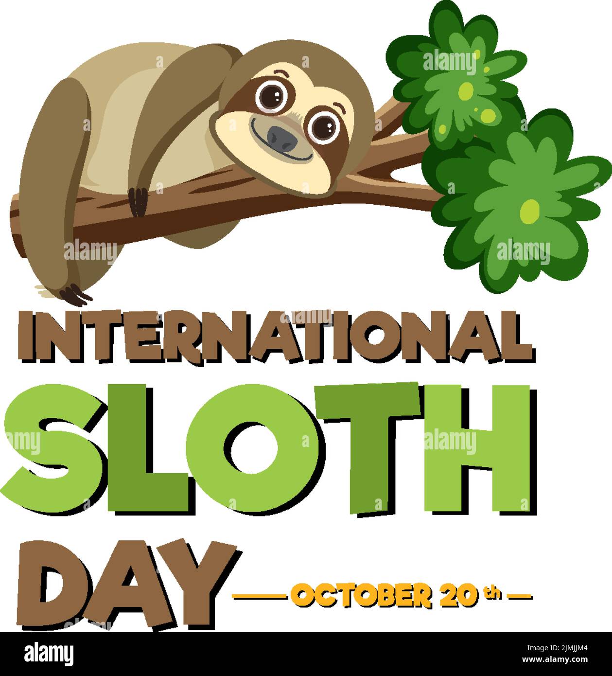 International sloth day banner concept vector illustration Stock Vector ...