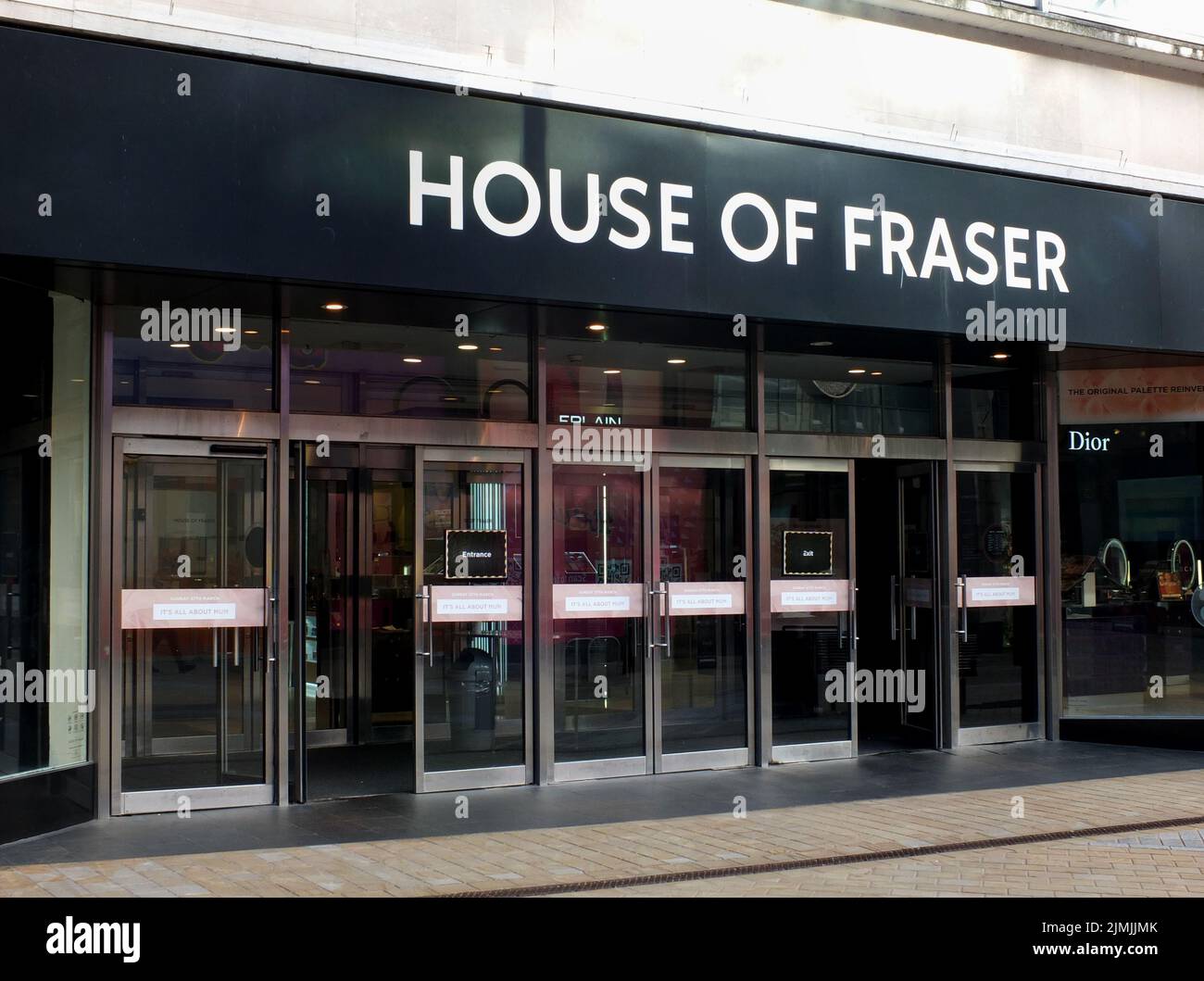The front entrance of a house of fraser department store in briggate in ...