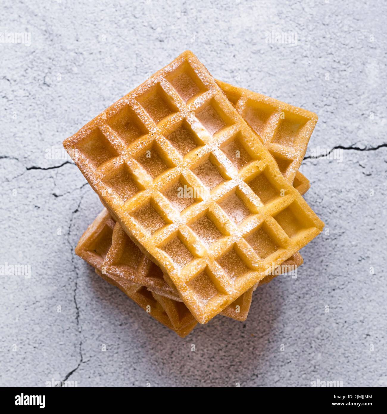 Top view stack waffles concrete surface Stock Photo - Alamy