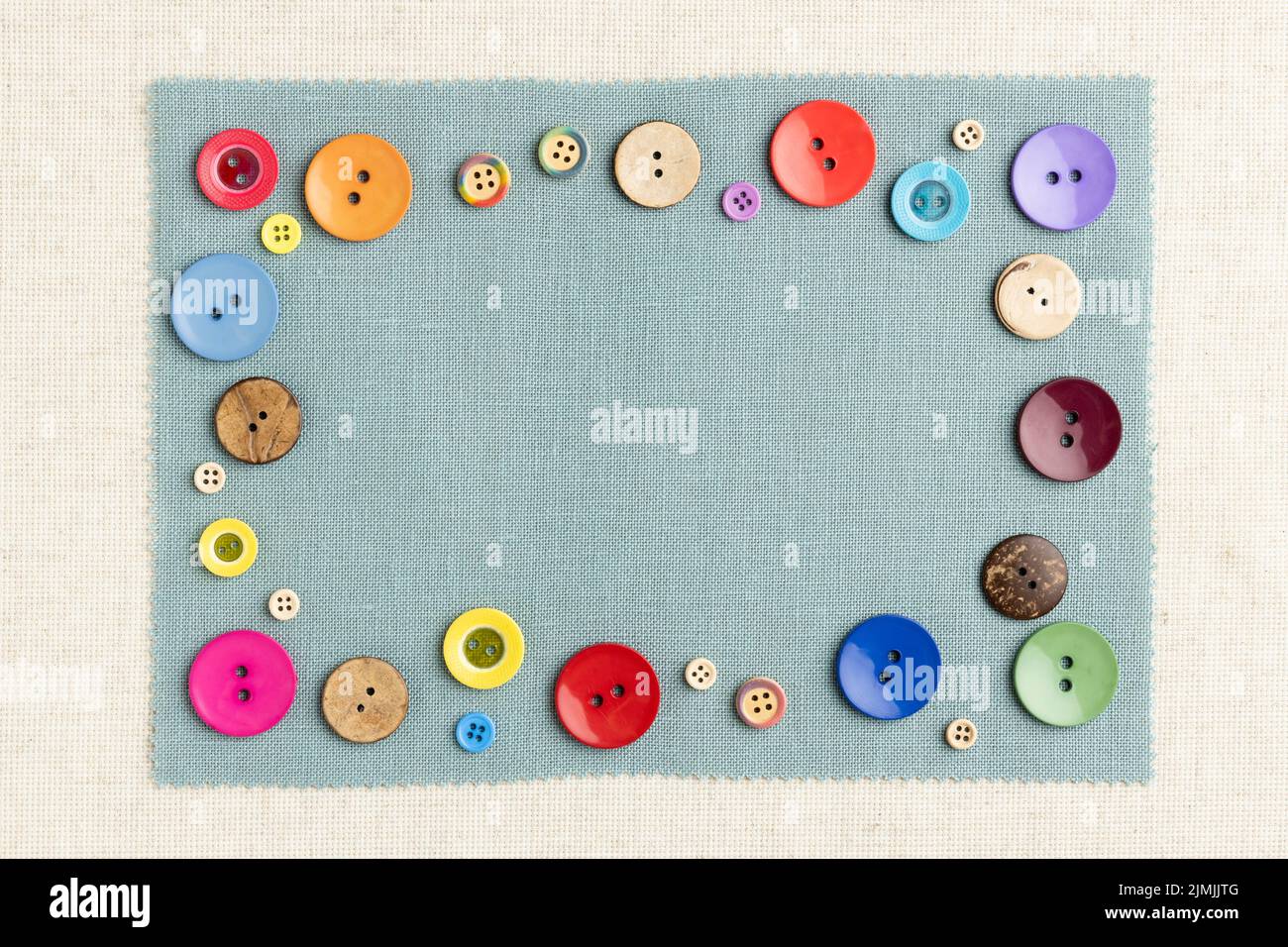 Top view colorful buttons cloth Stock Photo - Alamy