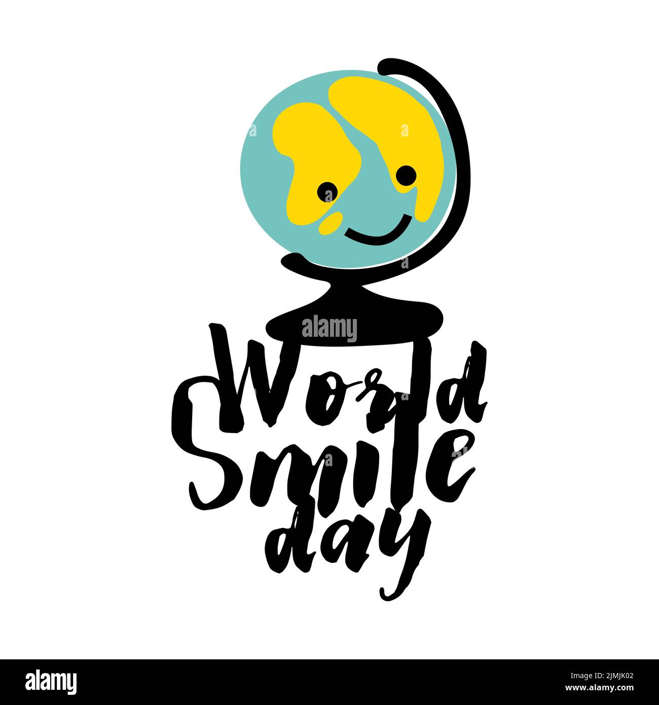World smile day illustration with globe smiling face Stock Vector Image ...
