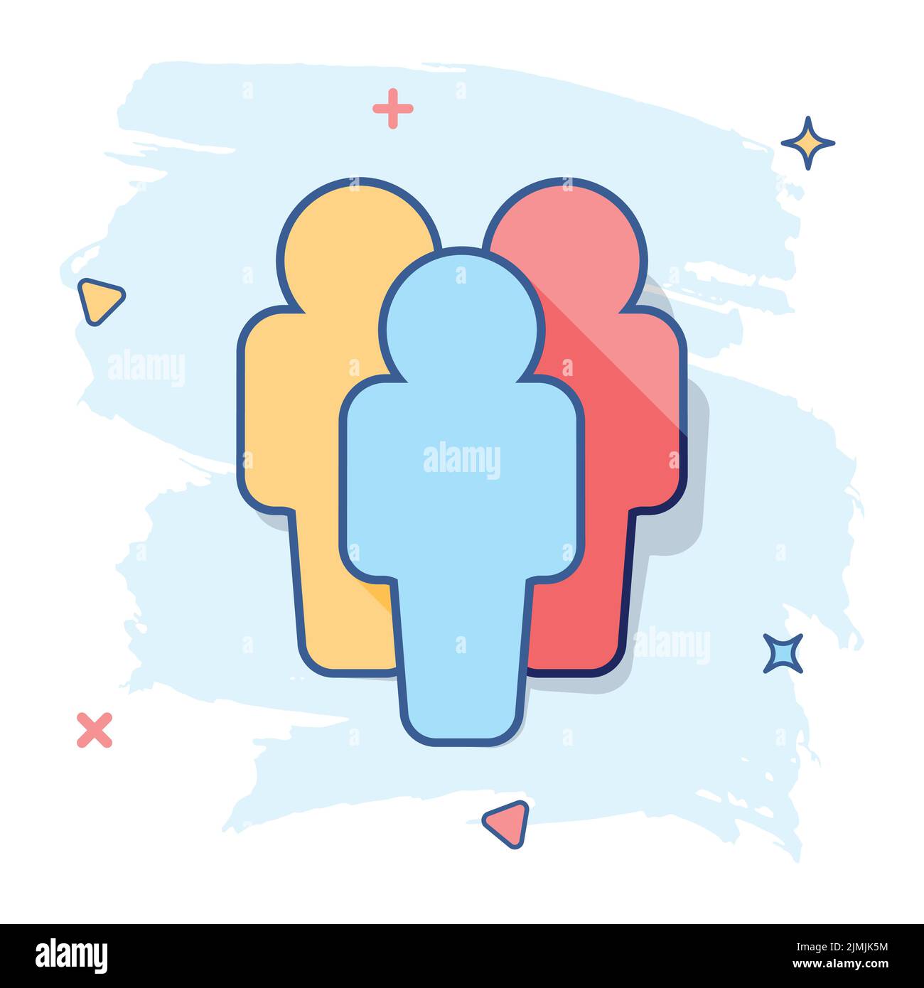 Cartoon people icon in comic style. Users illustration pictogram ...