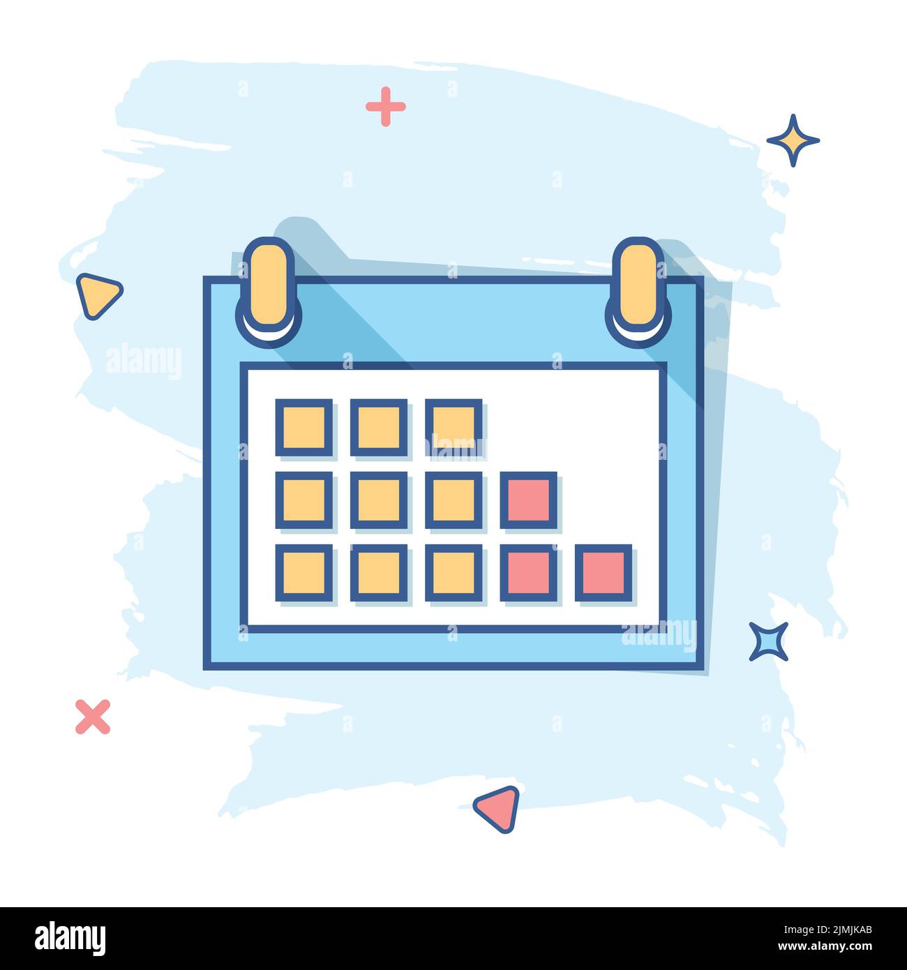 Vector cartoon calendar icon in comic style. Calendar sign illustration ...