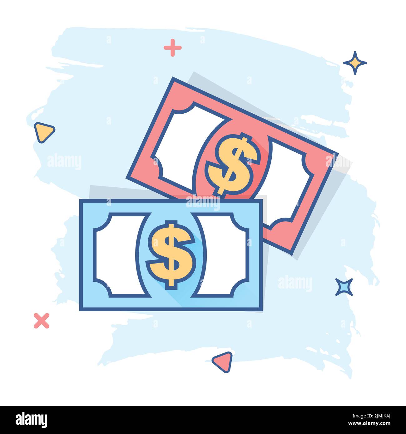 Cartoon money icon in comic style. Dollar money sign illustration ...