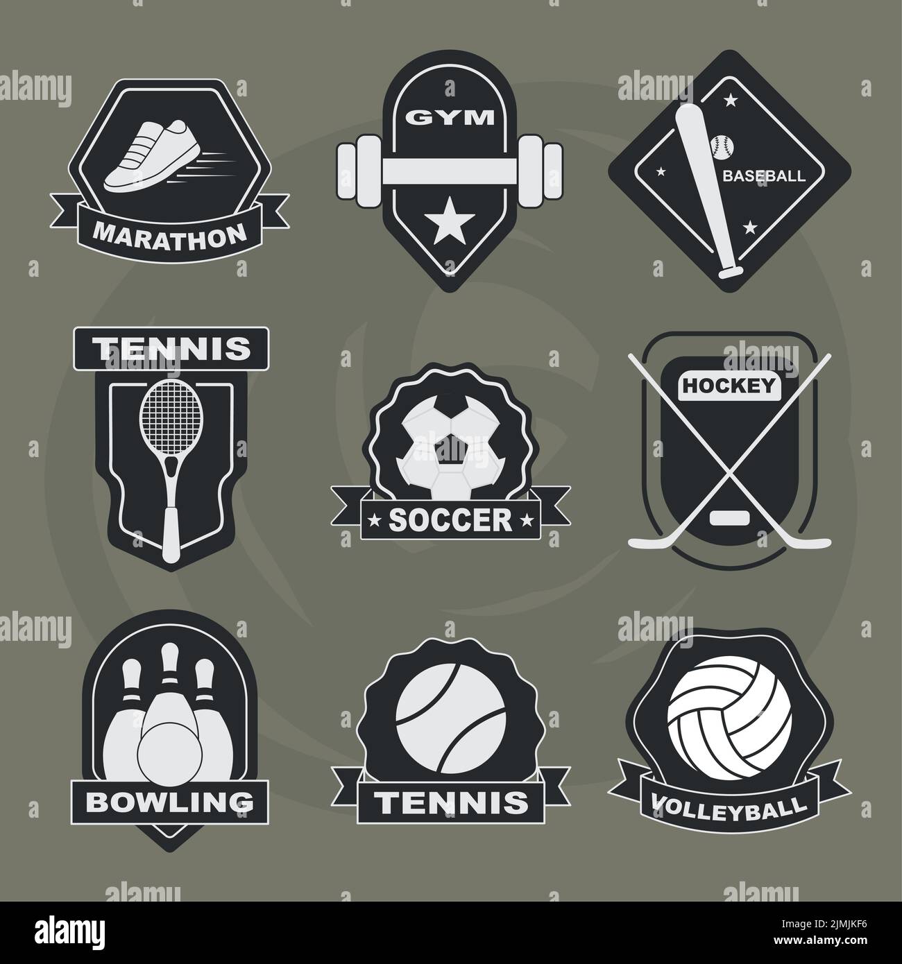 sport badges set icons Stock Vector Image & Art - Alamy