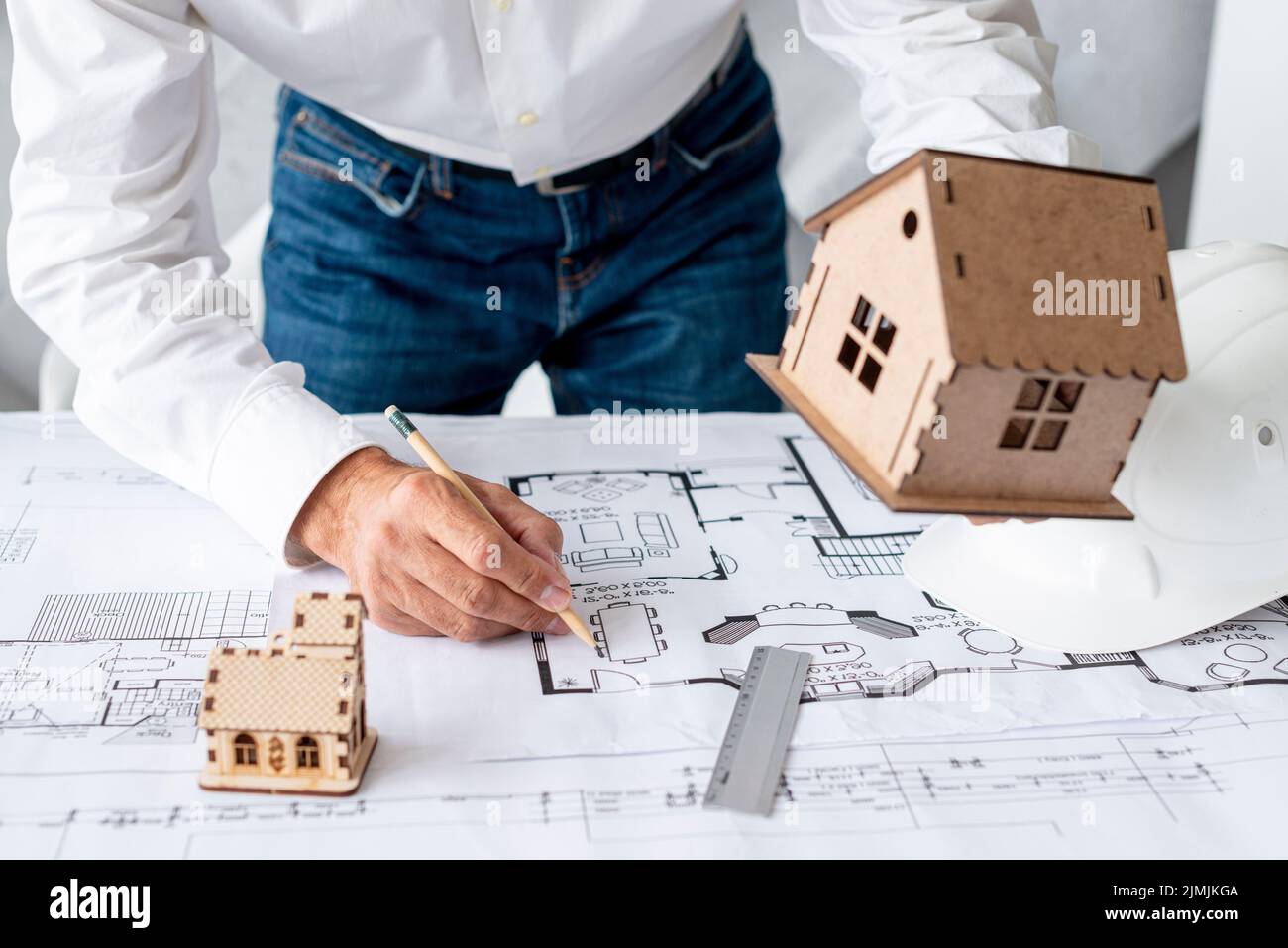 Architect holding building model hi-res stock photography and images ...