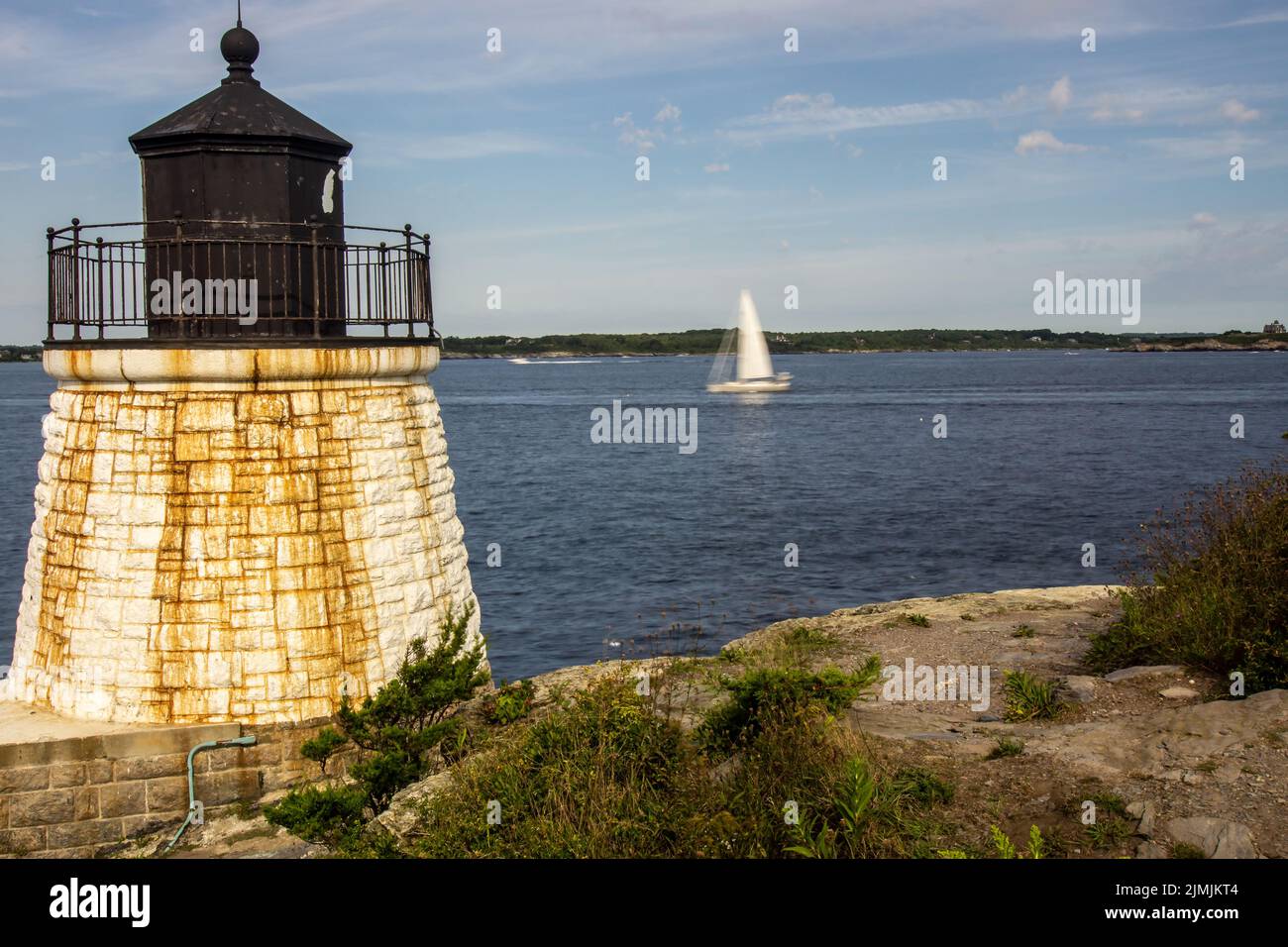 Castle hill lighthouse in newport rhode island Stock Photo - Alamy