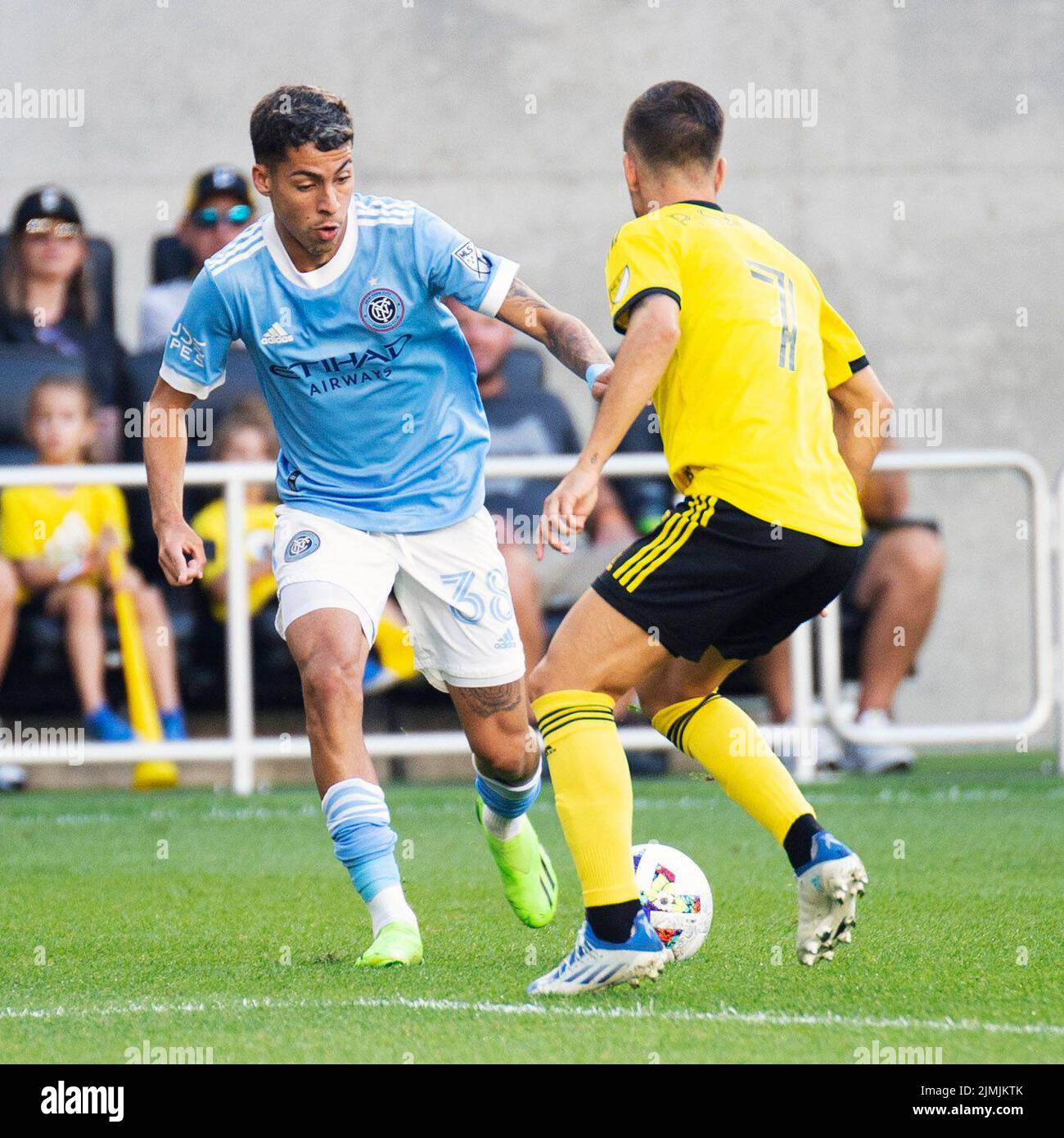 August 6, 2022: New York City midfielder Gabriel Pereira (38) goes one ...