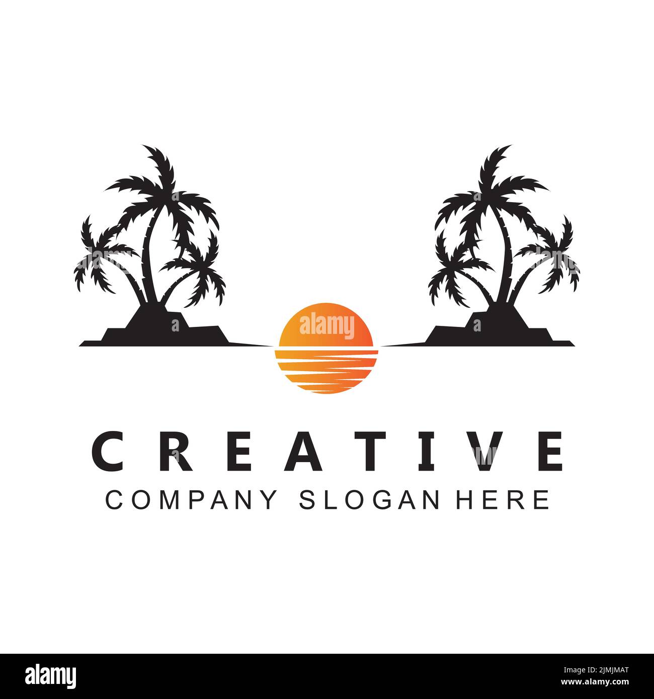 coconut tree logo vector symbol on the beach Stock Vector Image & Art ...