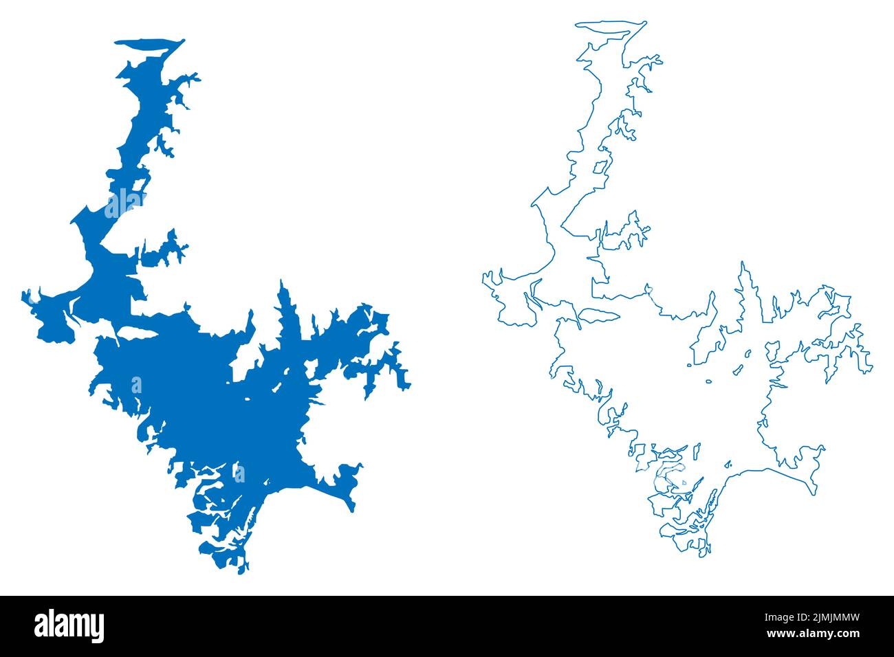 Lake Poyang (People's Republic of China) map vector illustration ...