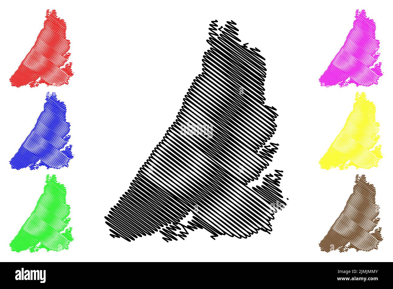 Vato island (Kingdom of Sweden) map vector illustration, scribble ...