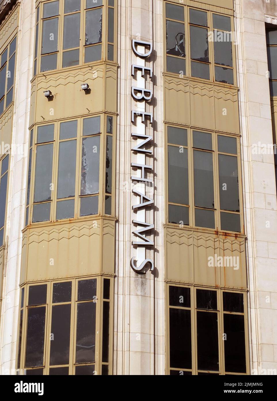 Sign on the empty debenhams department store in briggate in leeds city ...