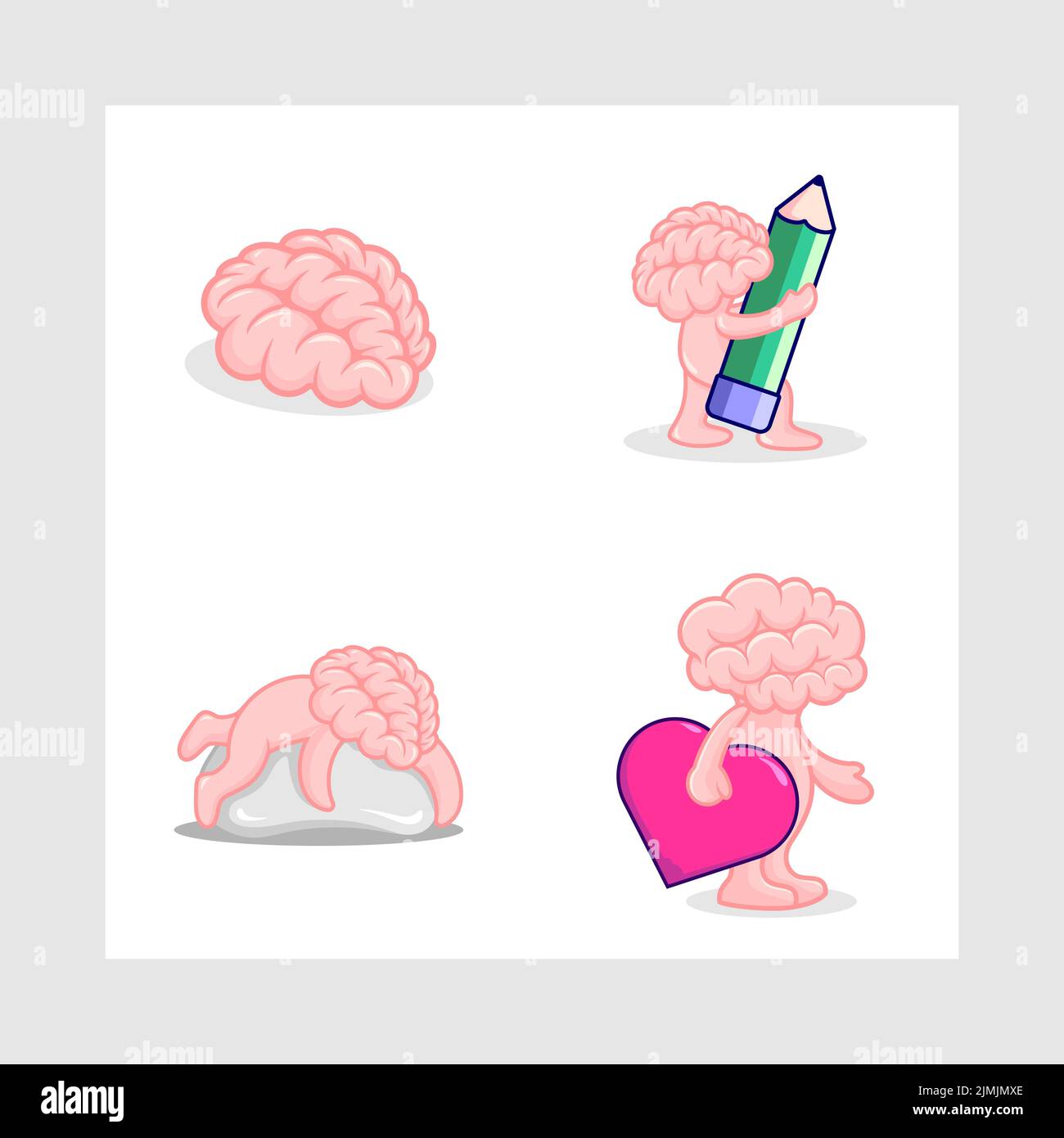 A vector design of a set of a brain with hands and legs Stock Vector ...