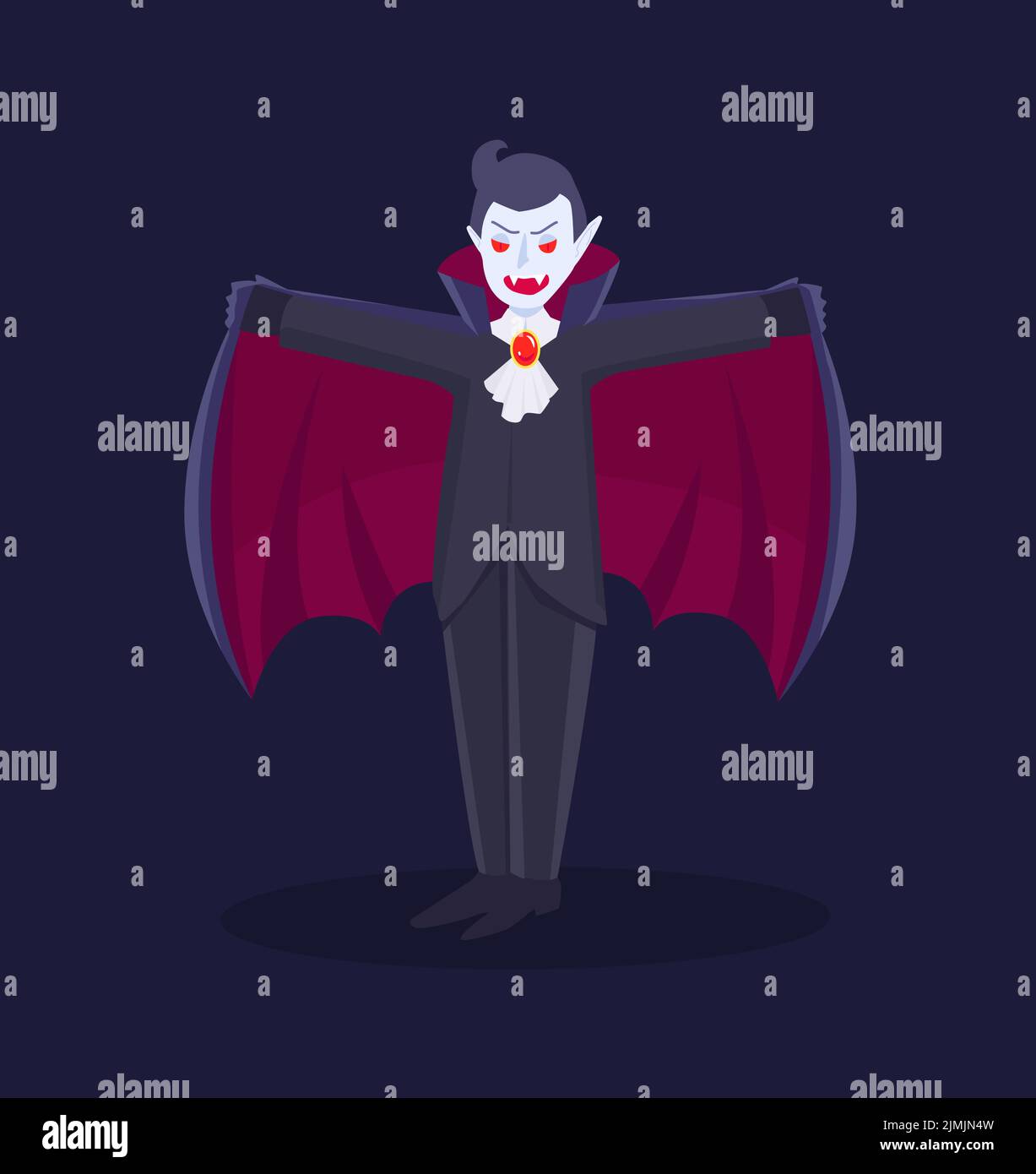 Vampire man in cloak, isolated fantasy character Stock Vector Image ...