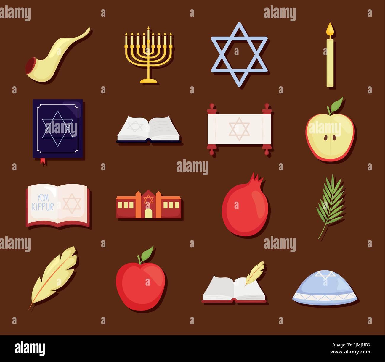 Yom Kippur Icon Set Stock Vector Image And Art Alamy