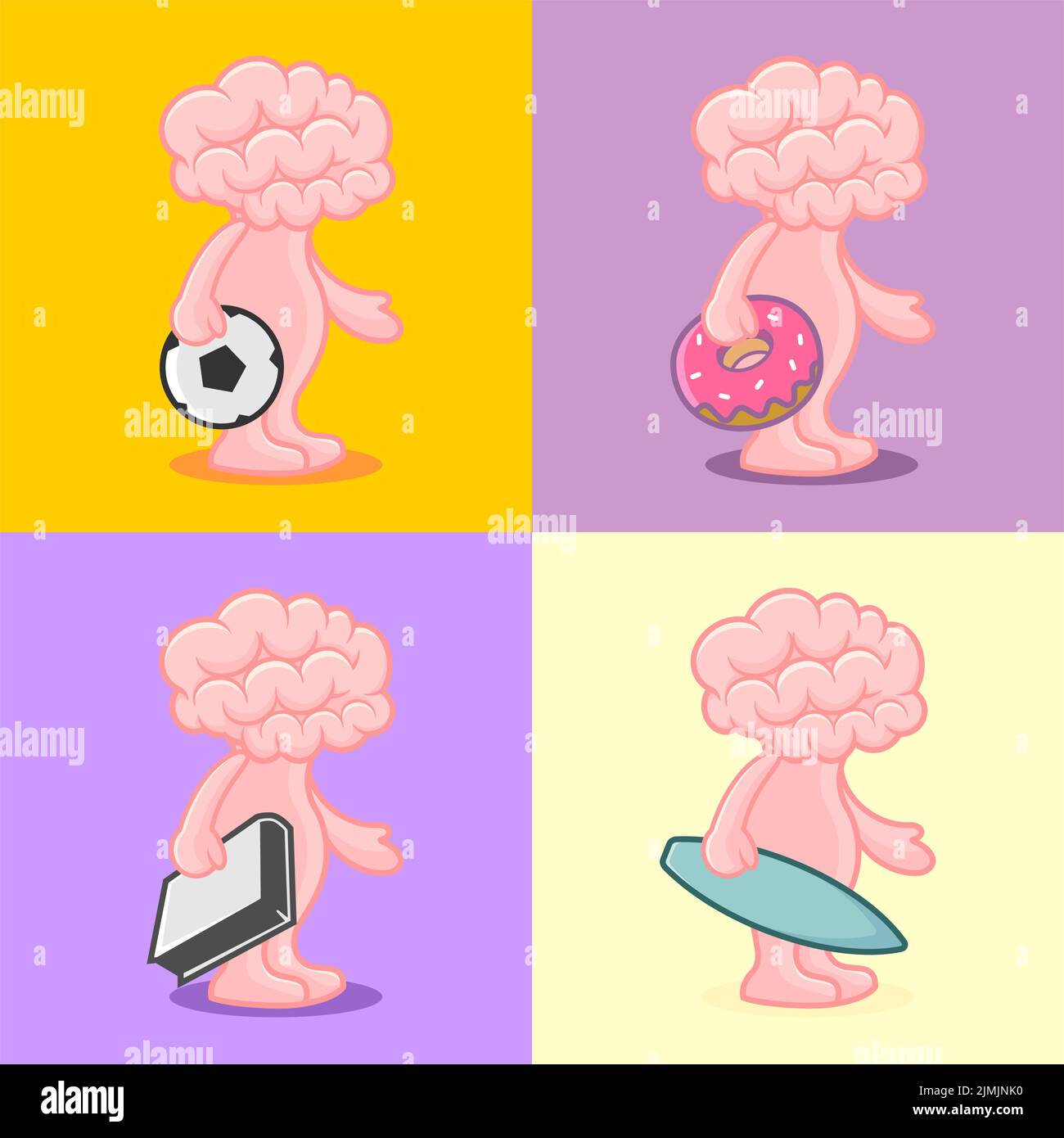 A vector design of a set of a brain with hands and legs Stock Vector ...