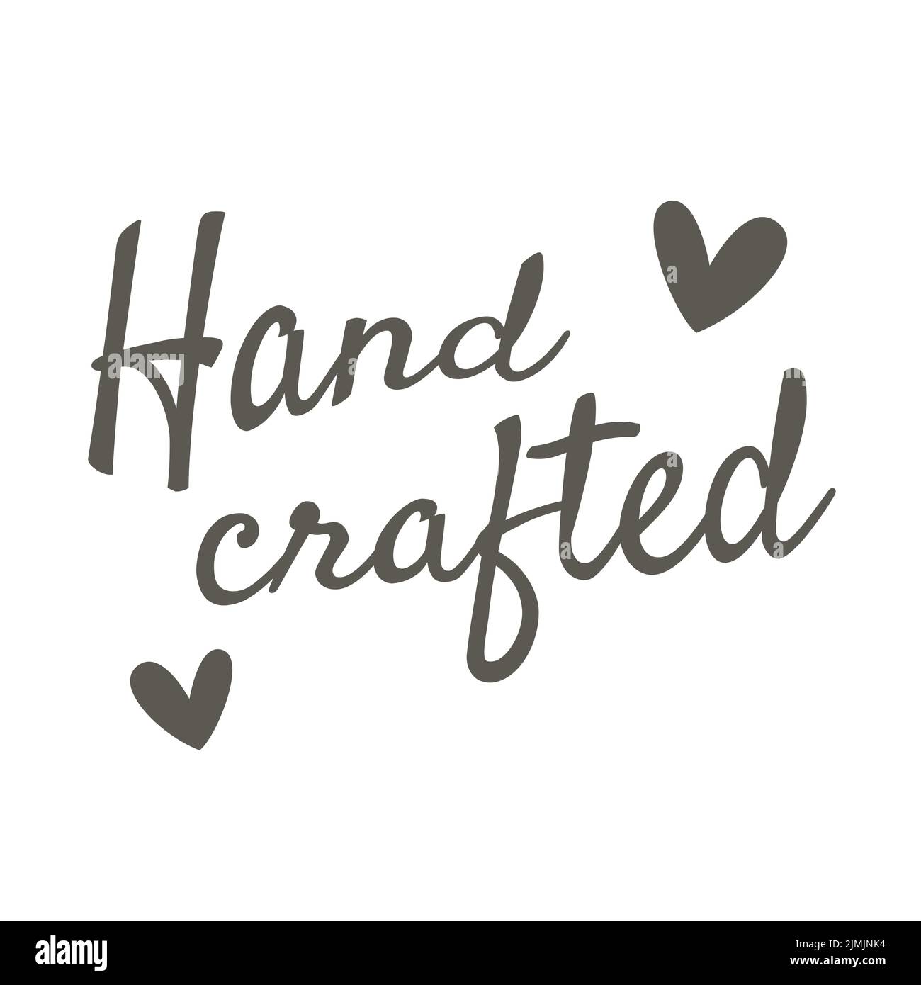 Hand crafted text lettering with hearts. Hand written vector ...