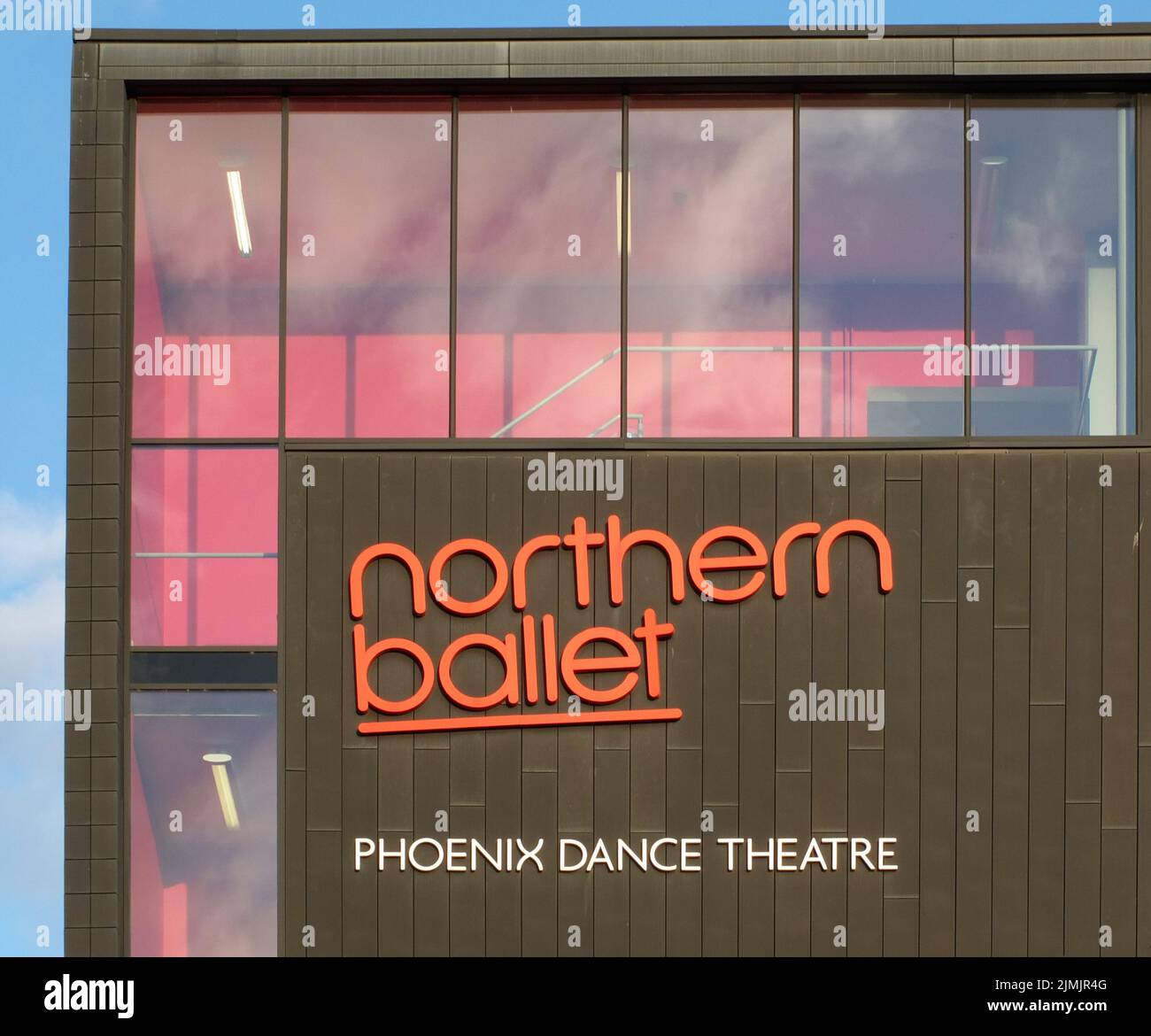 Sign on the front of the northern ballet company headquarters building ...