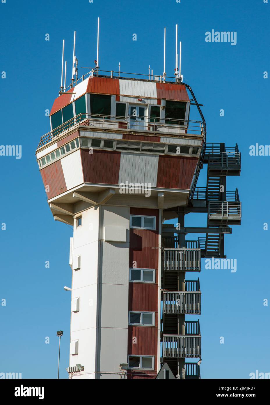 Control tower at the airport of Genoa, Italy Stock Photo - Alamy