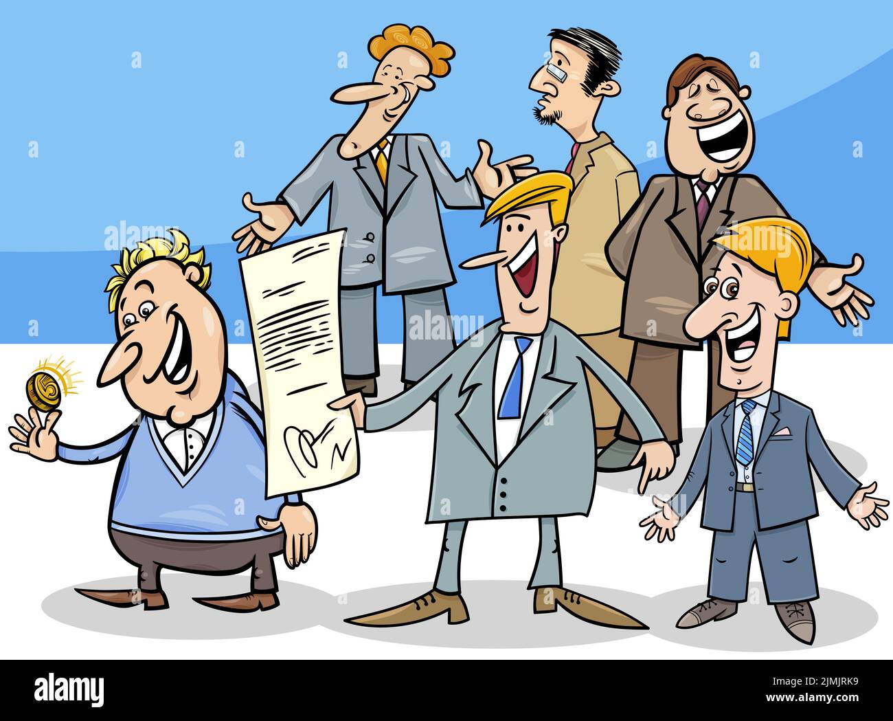 Cartoon businessmen and managers comic characters group Stock Photo - Alamy