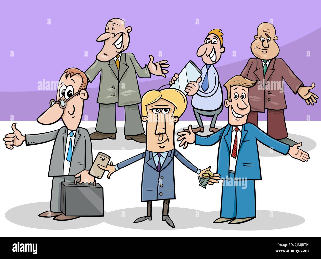 Cartoon businessmen and managers characters group Stock Photo - Alamy