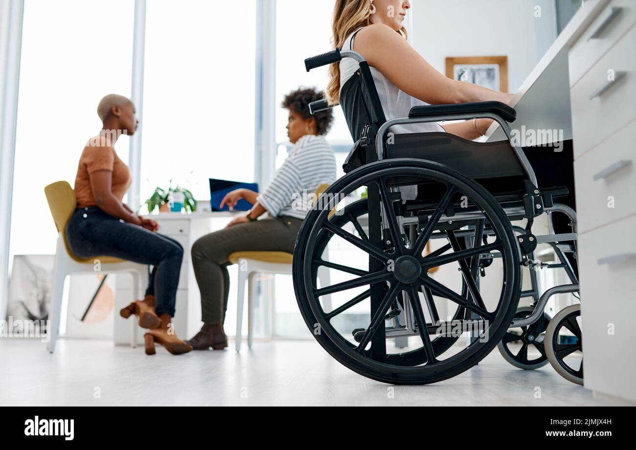 Were all a big part of the companys success. a woman in a wheelchair ...