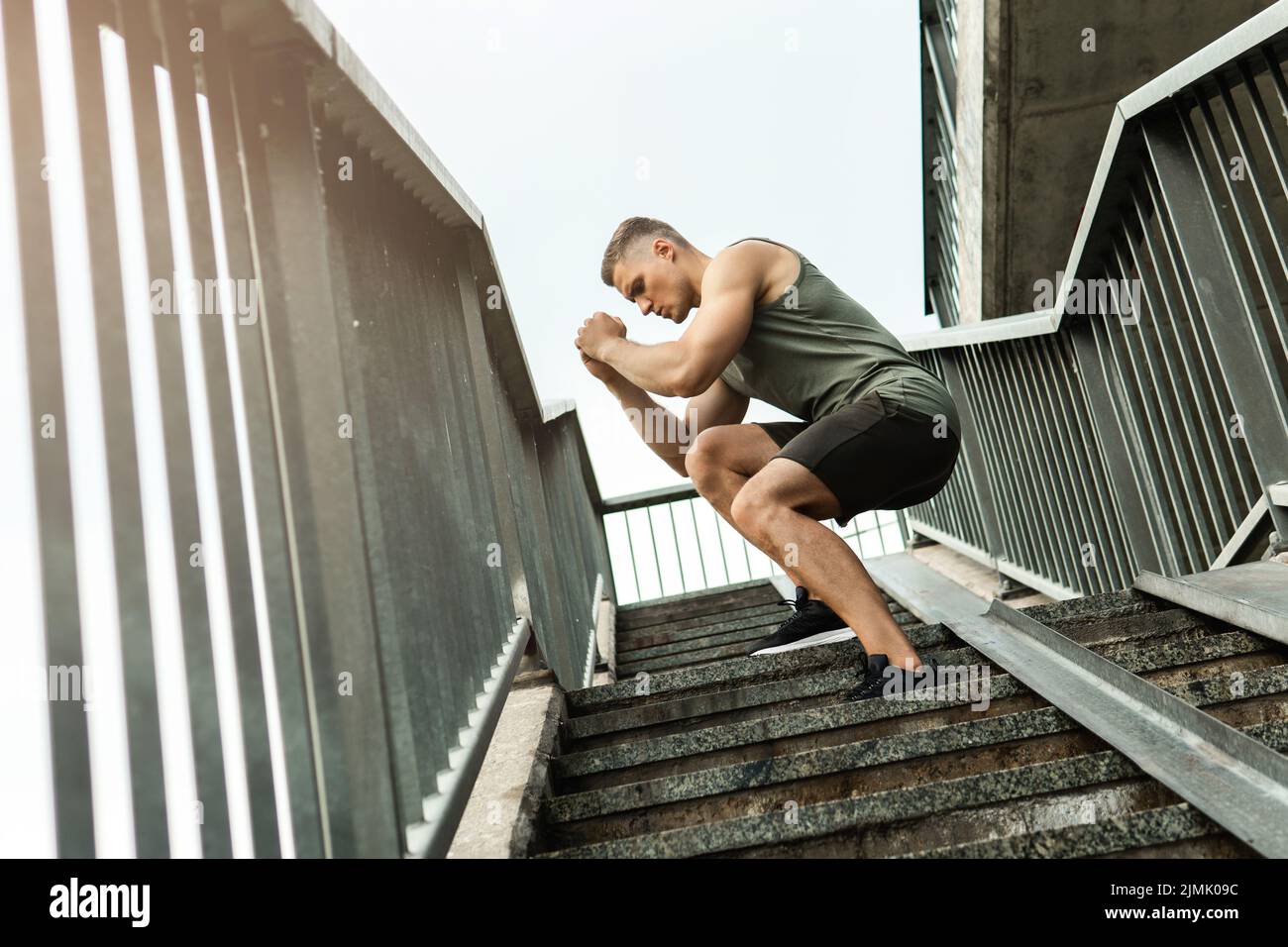 Muscular man during workout hi-res stock photography and images - Alamy
