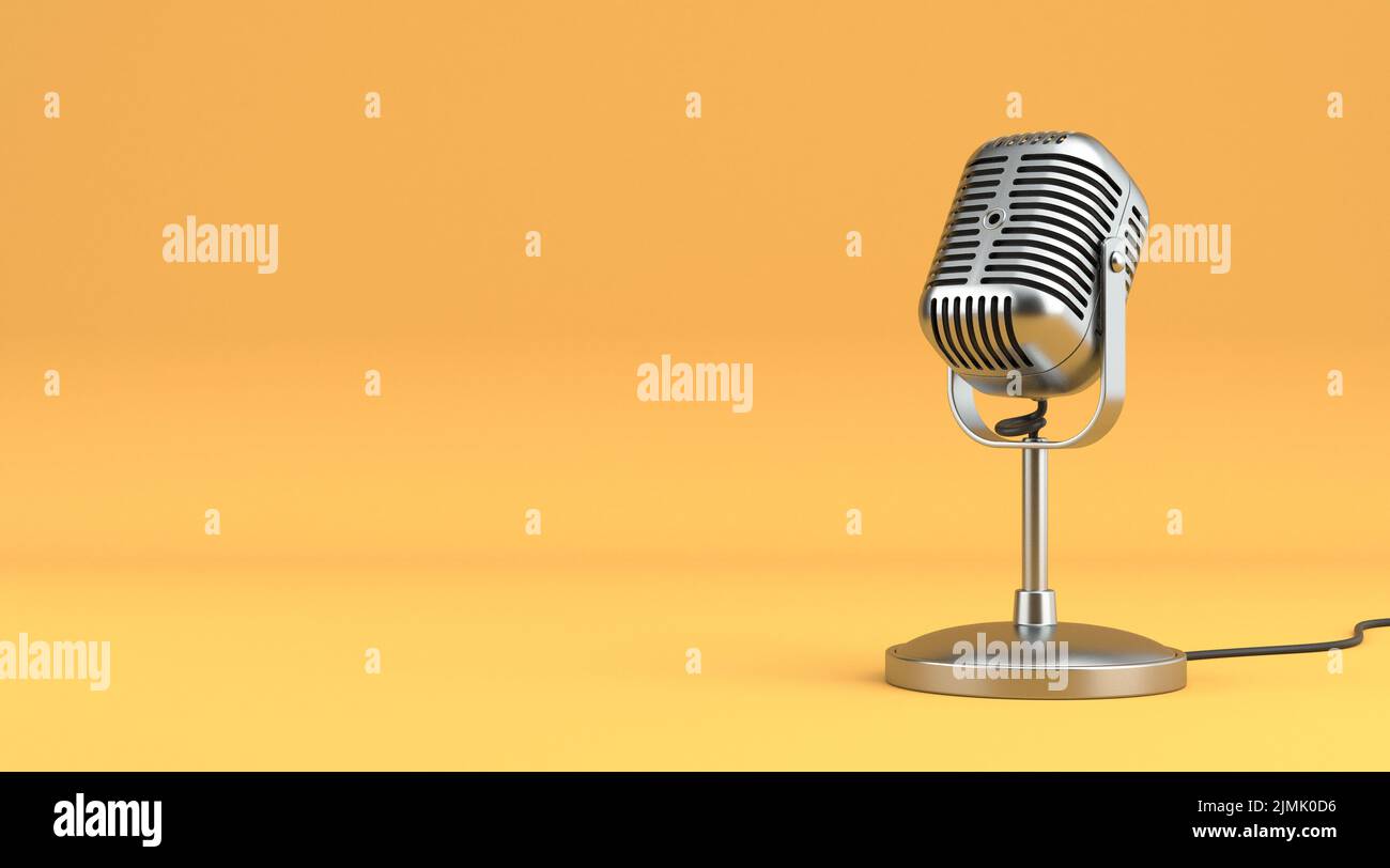 Retro vintage microphone 3D Stock Photo - Alamy