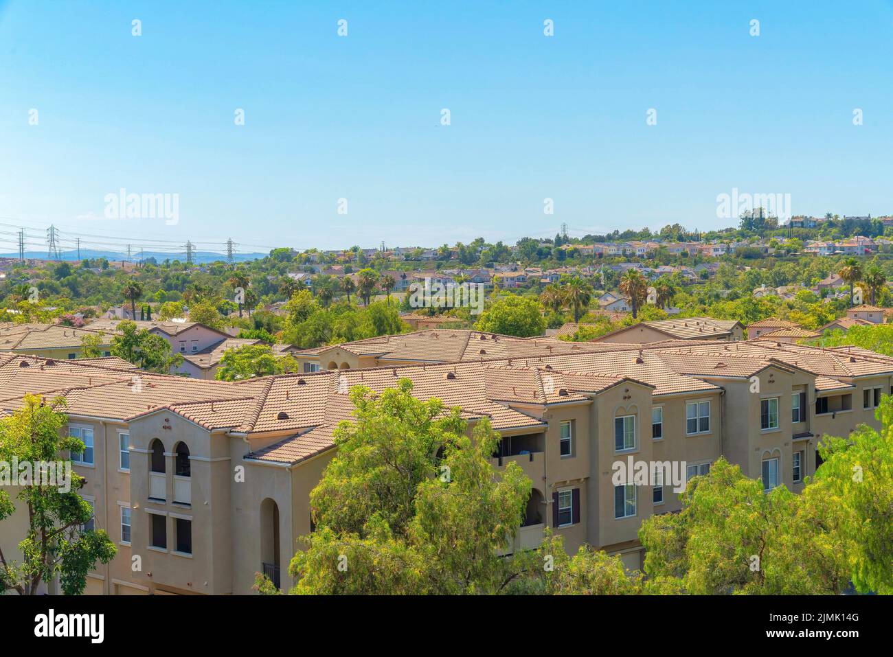 Ladera Ranch residential buildings in high angle view at Southern ...