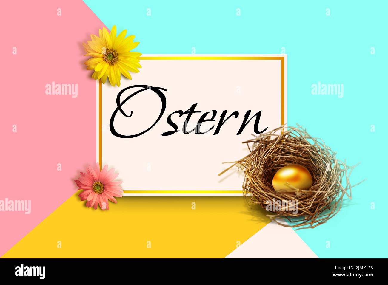 Beautiful Easter background with colorful Easter eggs Stock Photo - Alamy
