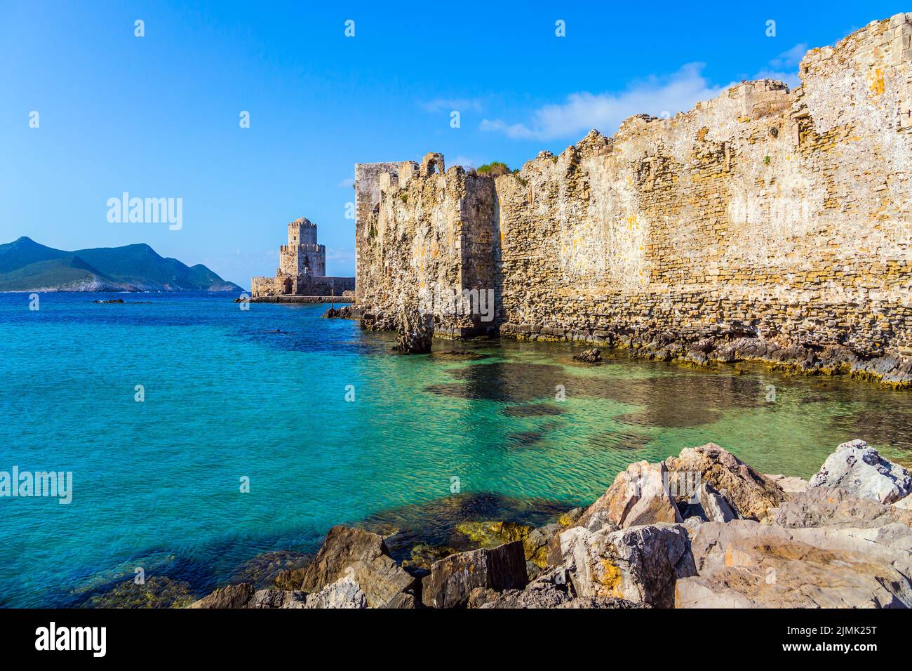 Venetian fort castle Methoni Stock Photo - Alamy