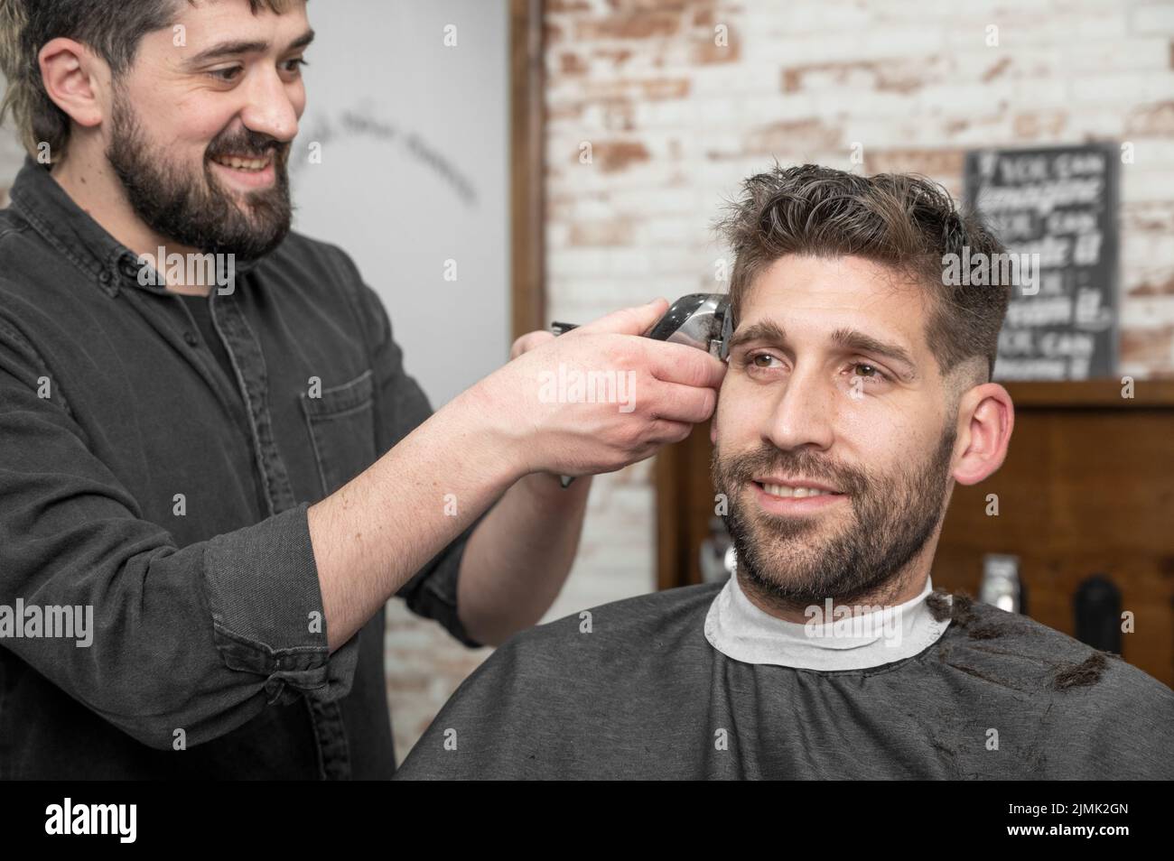 Closeup man getting haircut hi-res stock photography and images - Alamy